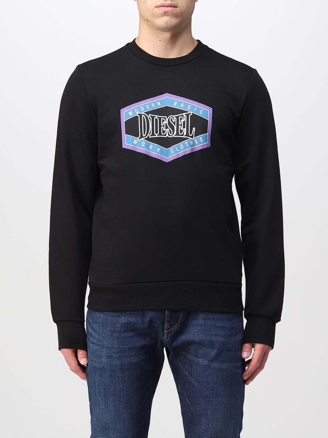 DIESEL: Sweatshirt men - Black | Diesel sweatshirt A064990HAYT online ...