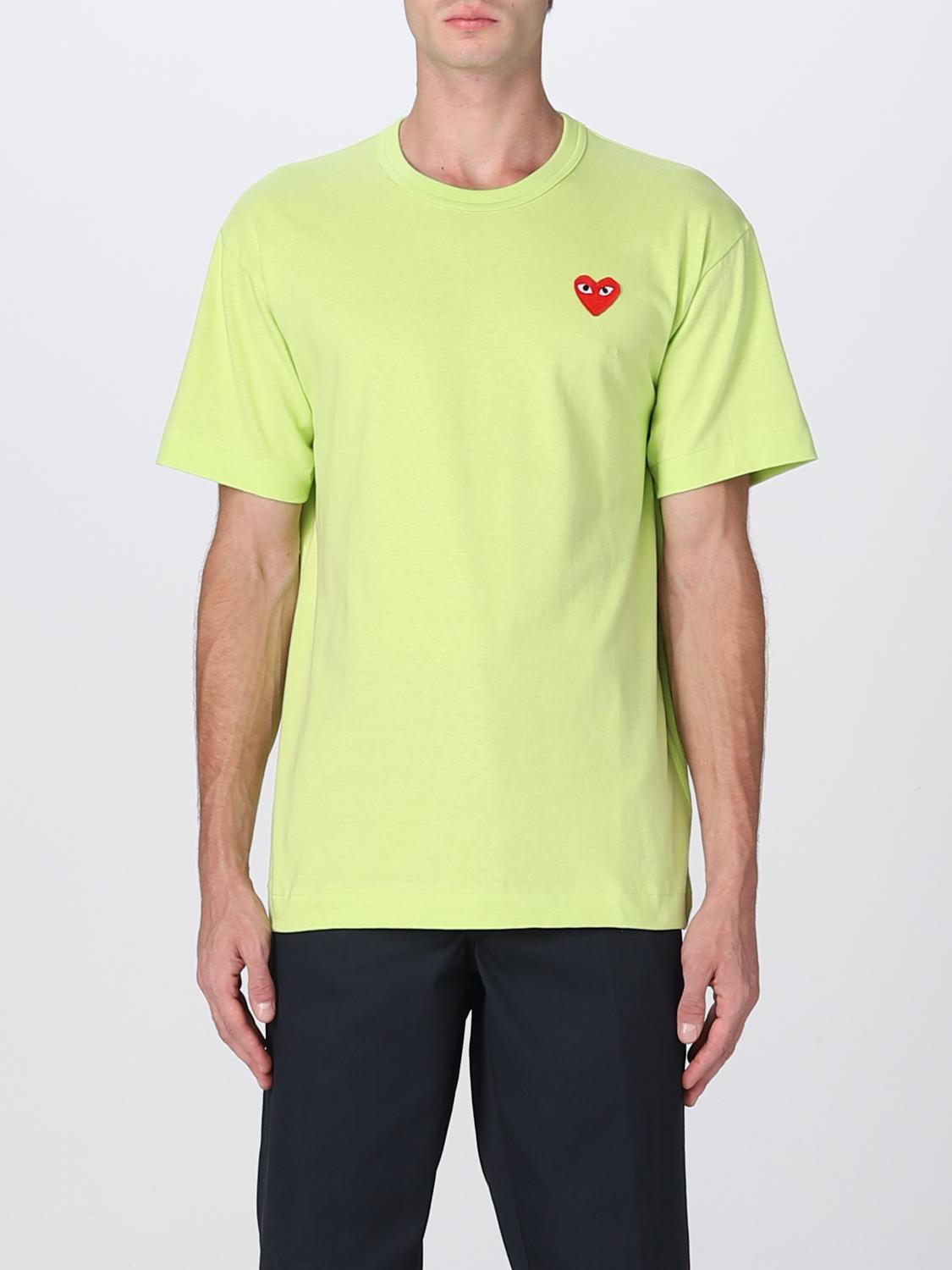 COMME DES GARCONS PLAY: T-shirt men - Green | Comme Des Garcons Play t-shirt P1T272 online at ...
