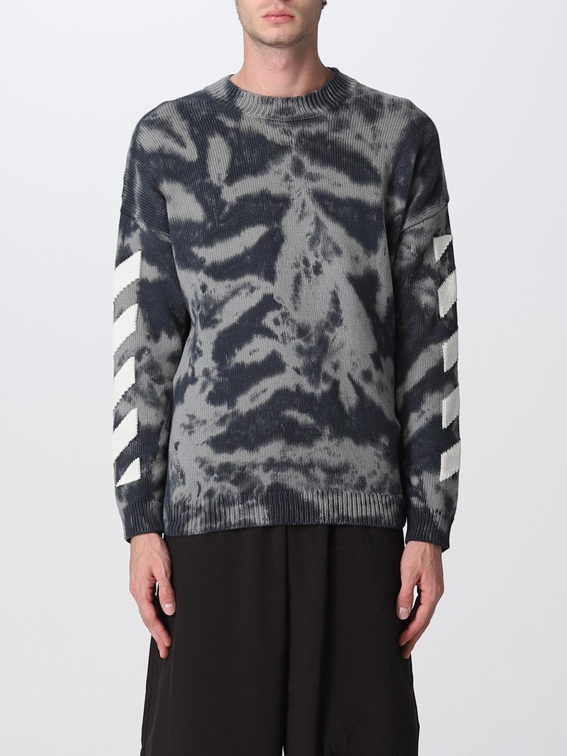 OFF-WHITE: Sweater men - Grey | Off-White sweater OMHE135F22KNI001 ...