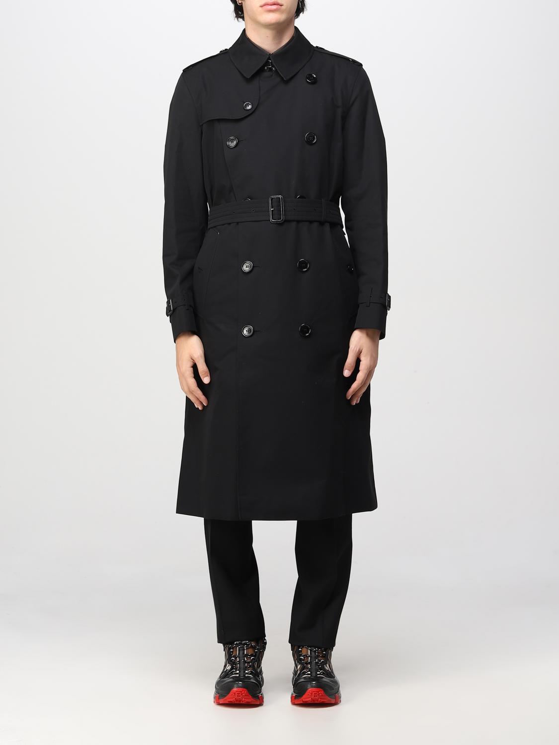 BURBERRY: Coat men - Black | Burberry trench coat 8045860 online at GIGLIO.COM