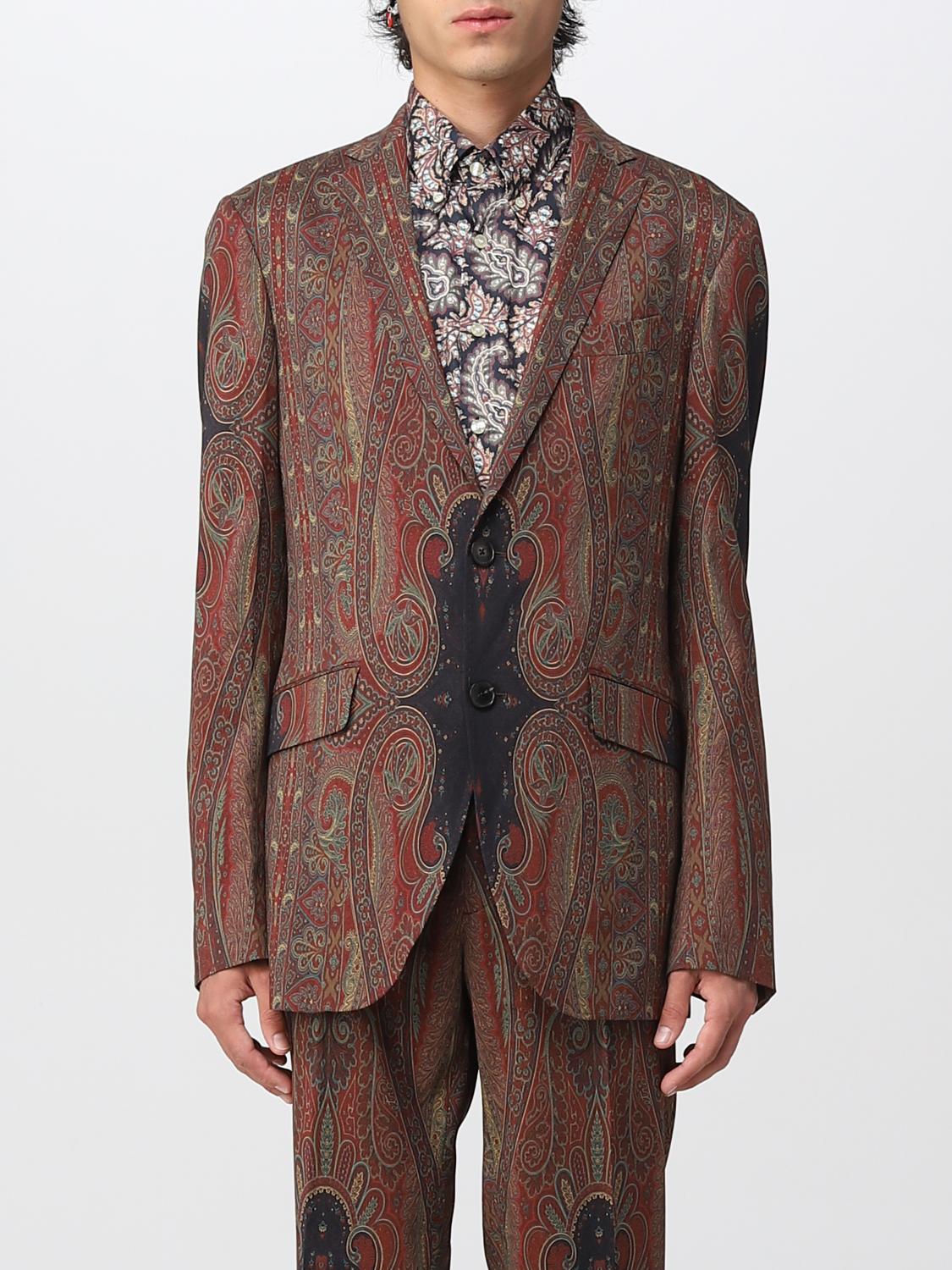ETRO: Jacket men - Burgundy | Etro blazer 153808300 online at GIGLIO.COM