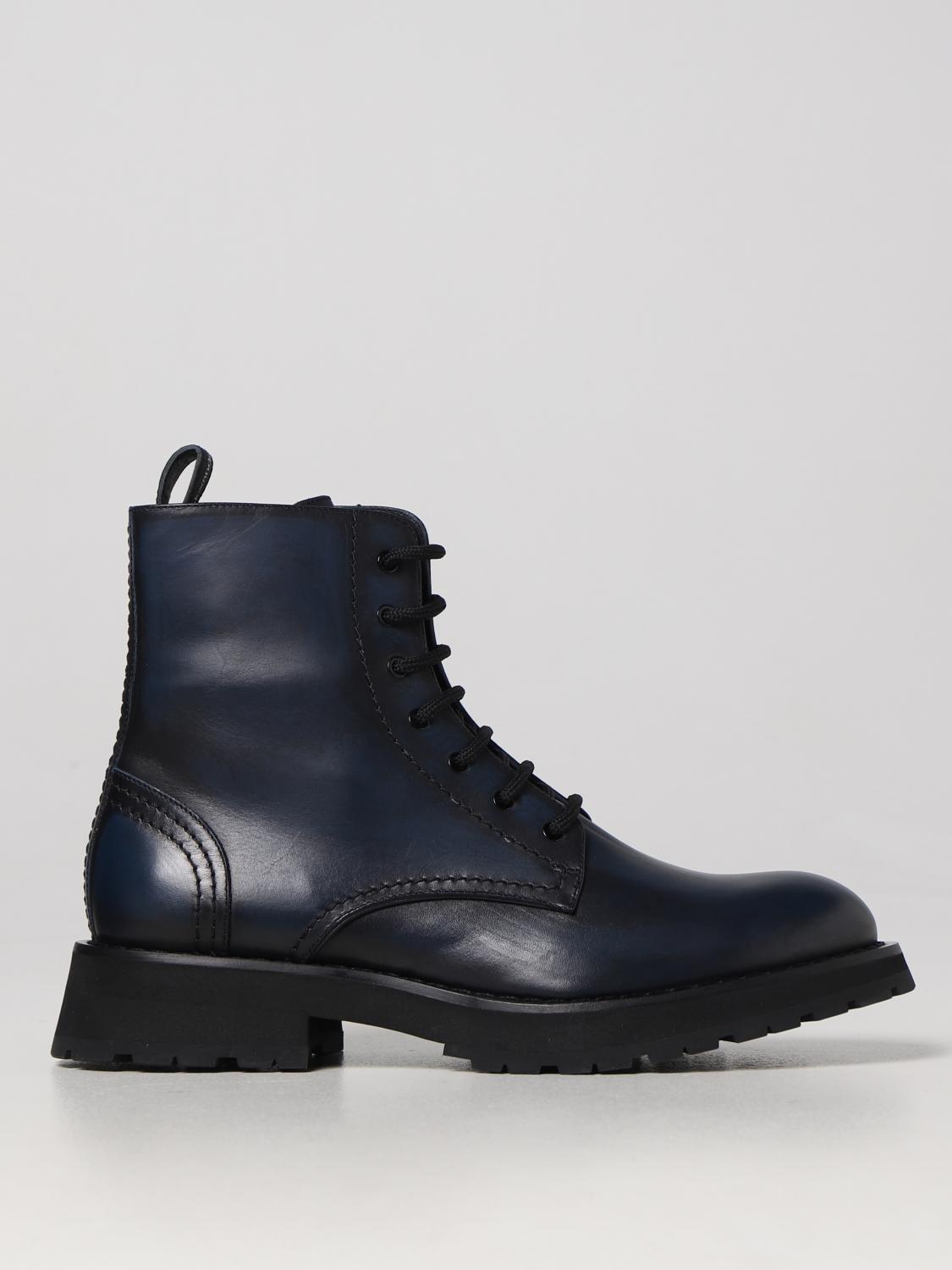 ALEXANDER MCQUEEN: leather ankle boots - Grey | Alexander McQueen boots ...