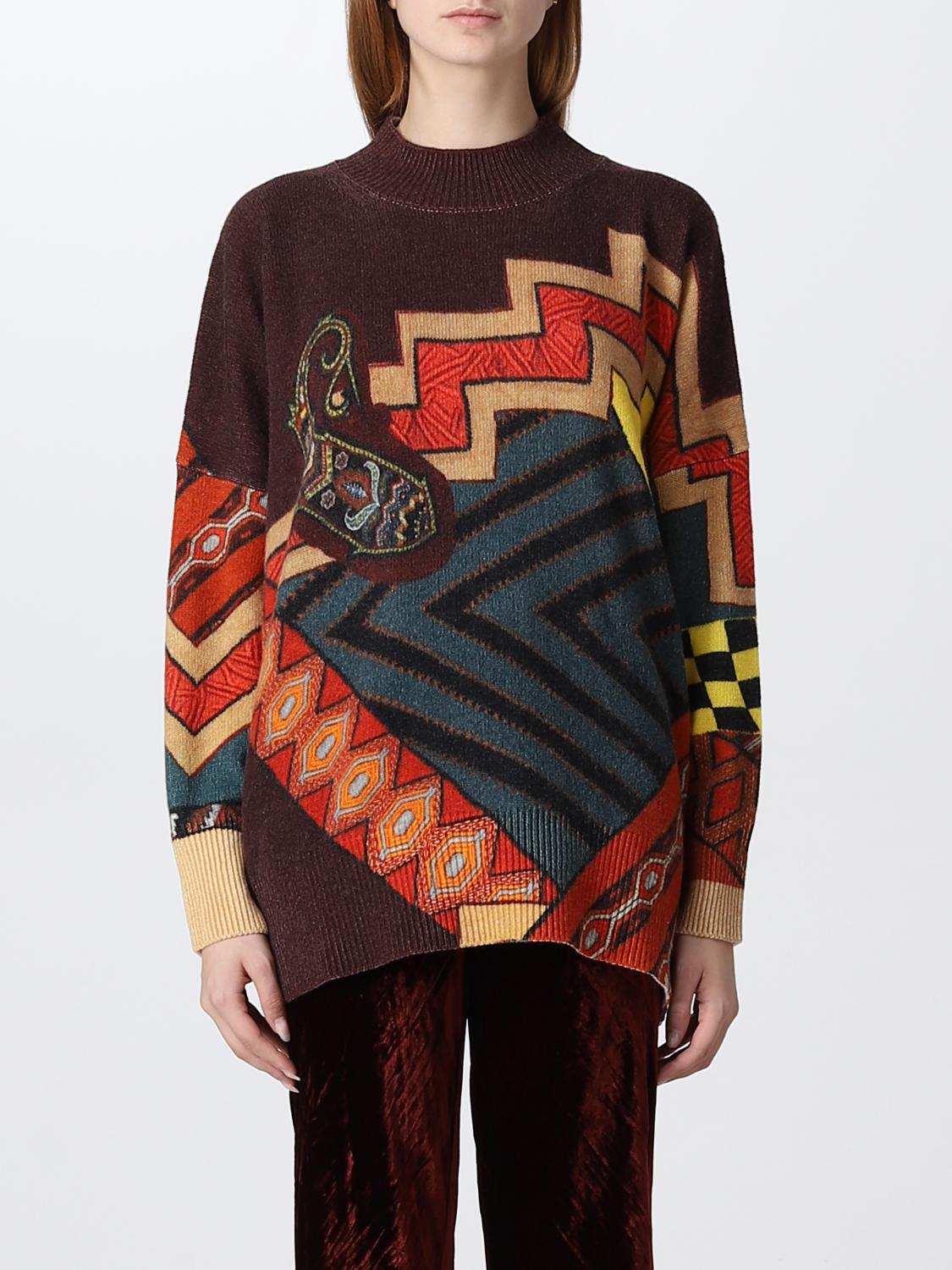 ETRO: wool sweater with geometric and Paisley pattern - Multicolor ...