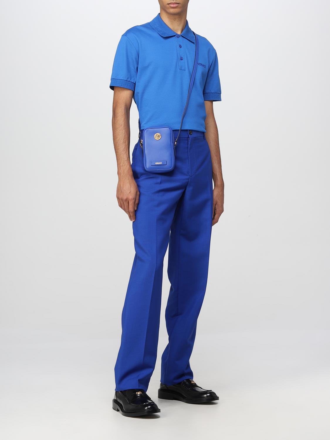 VERSACE: Pants men - Blue | Versace pants 10060151A03462 online at ...
