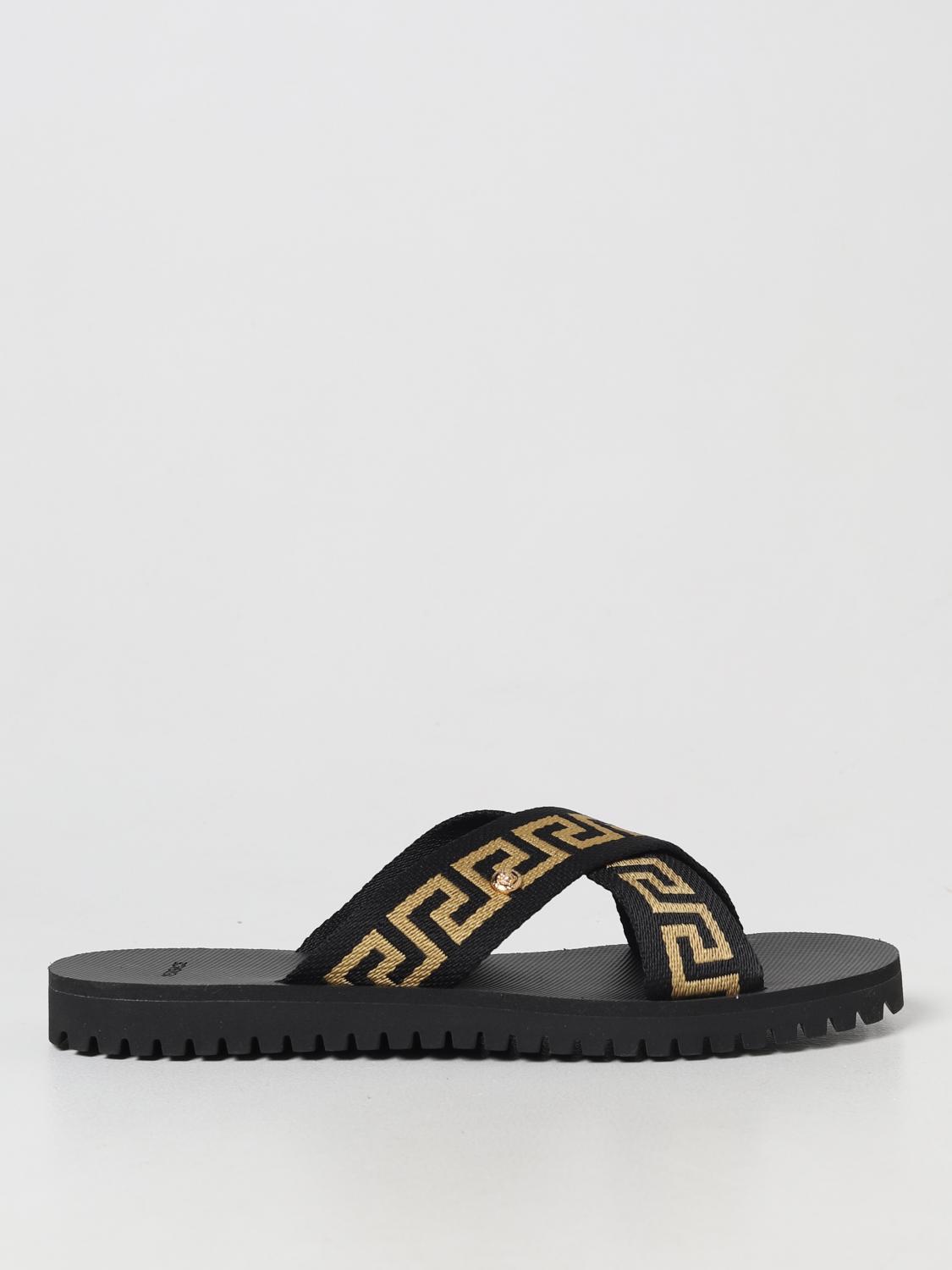 VERSACE: Sandals men - Black | Versace sandals DSU8569DNS9C online at ...
