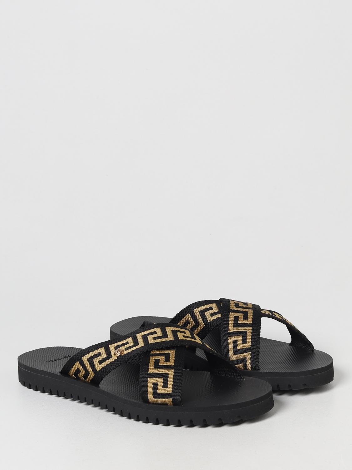 VERSACE: Sandals men - Black | Versace sandals DSU8569DNS9C online at ...