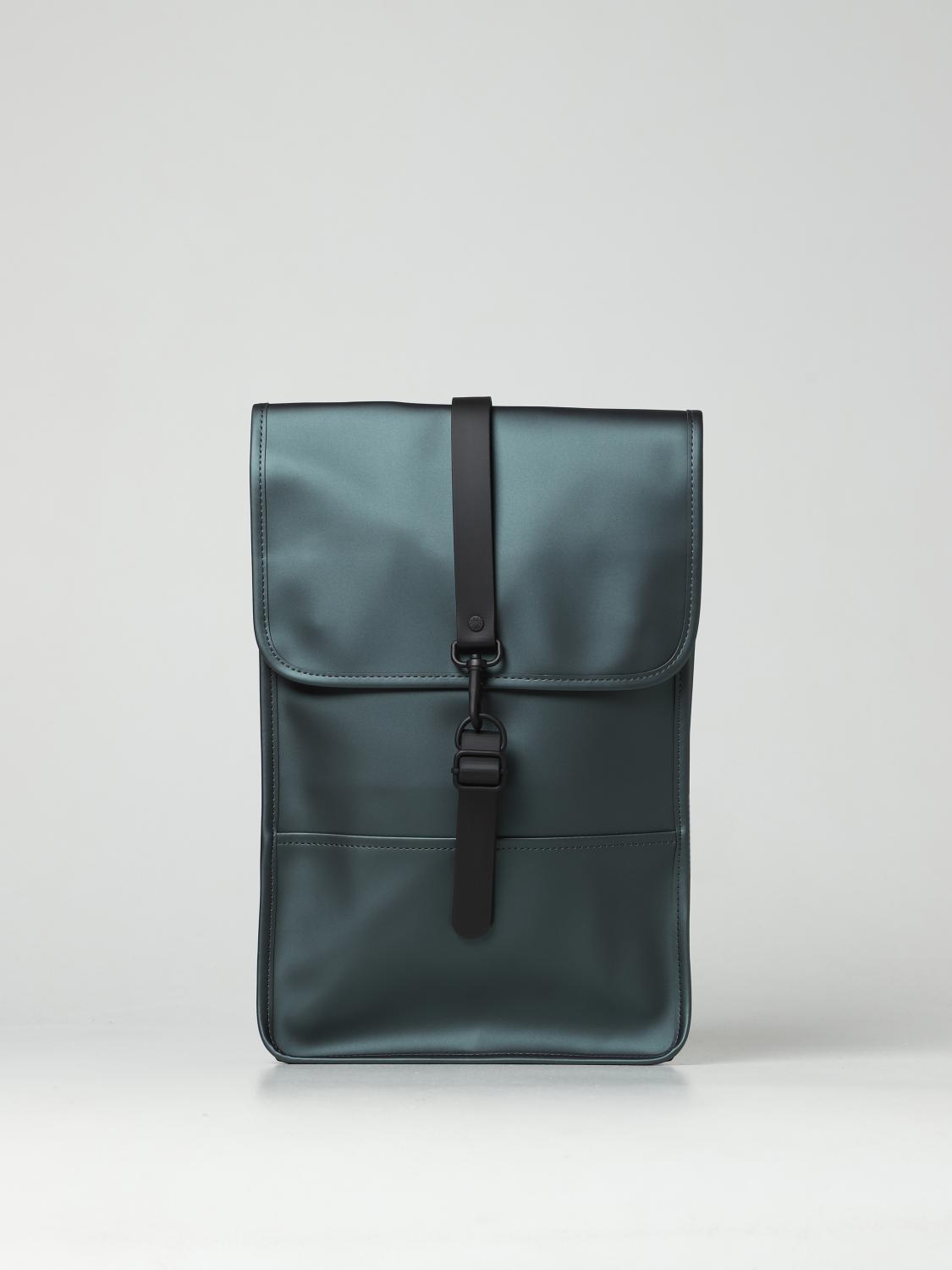 RAINS: Zaino in pelle sintetica gommata - Smeraldo | Zaino Rains ...