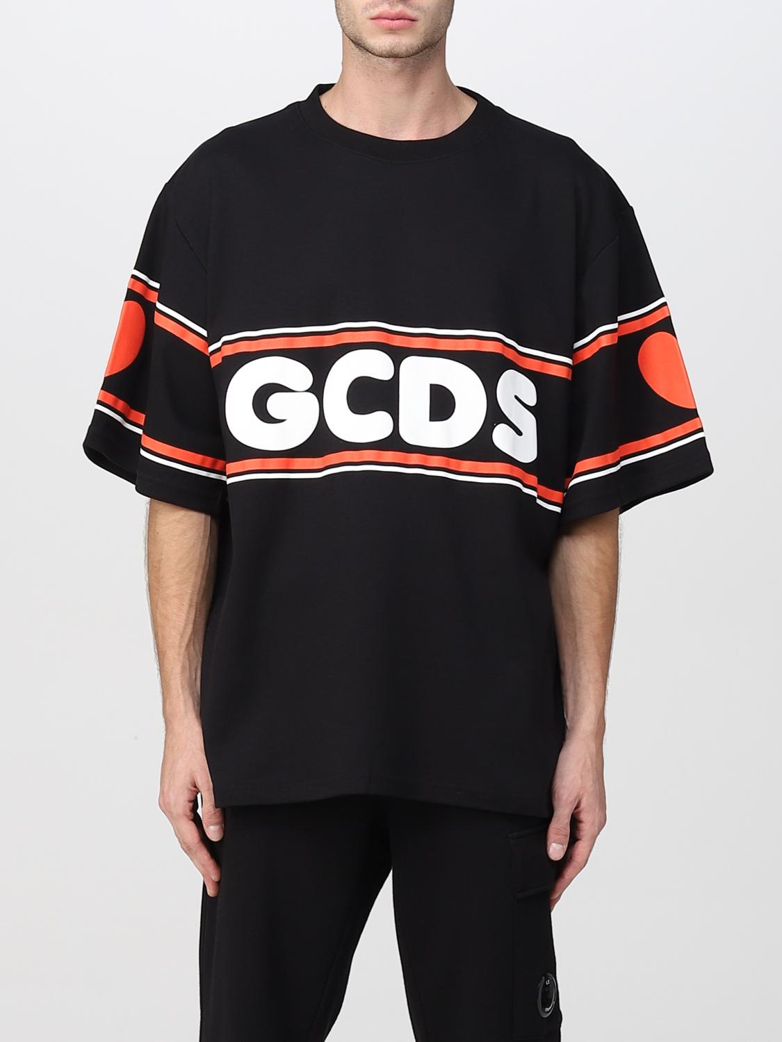 GCDS: T-shirt over con stampa logo - Nero | T-Shirt GCDS CC94M130137 ...