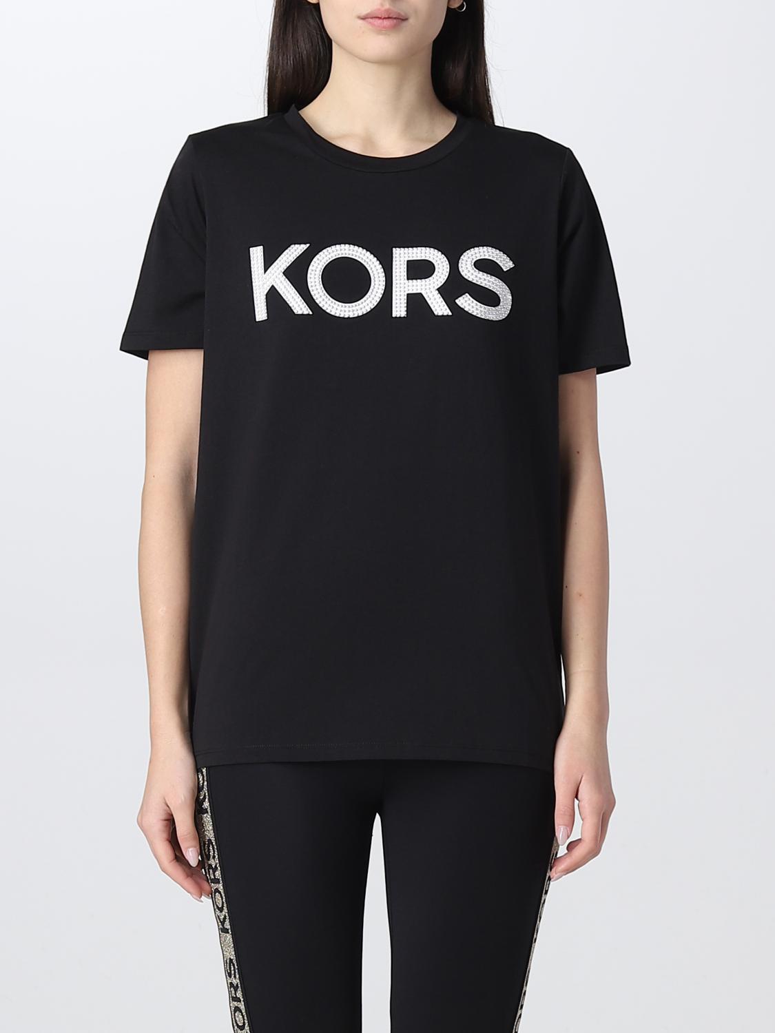 MICHAEL MICHAEL KORS T shirt women Black 1 Michael Michael Kors t shirt MB95MP197J online at GIGLIO.COM