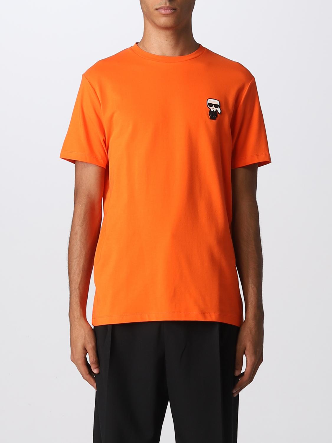 KARL LAGERFELD: T-shirt men - Orange | Karl Lagerfeld t-shirt ...