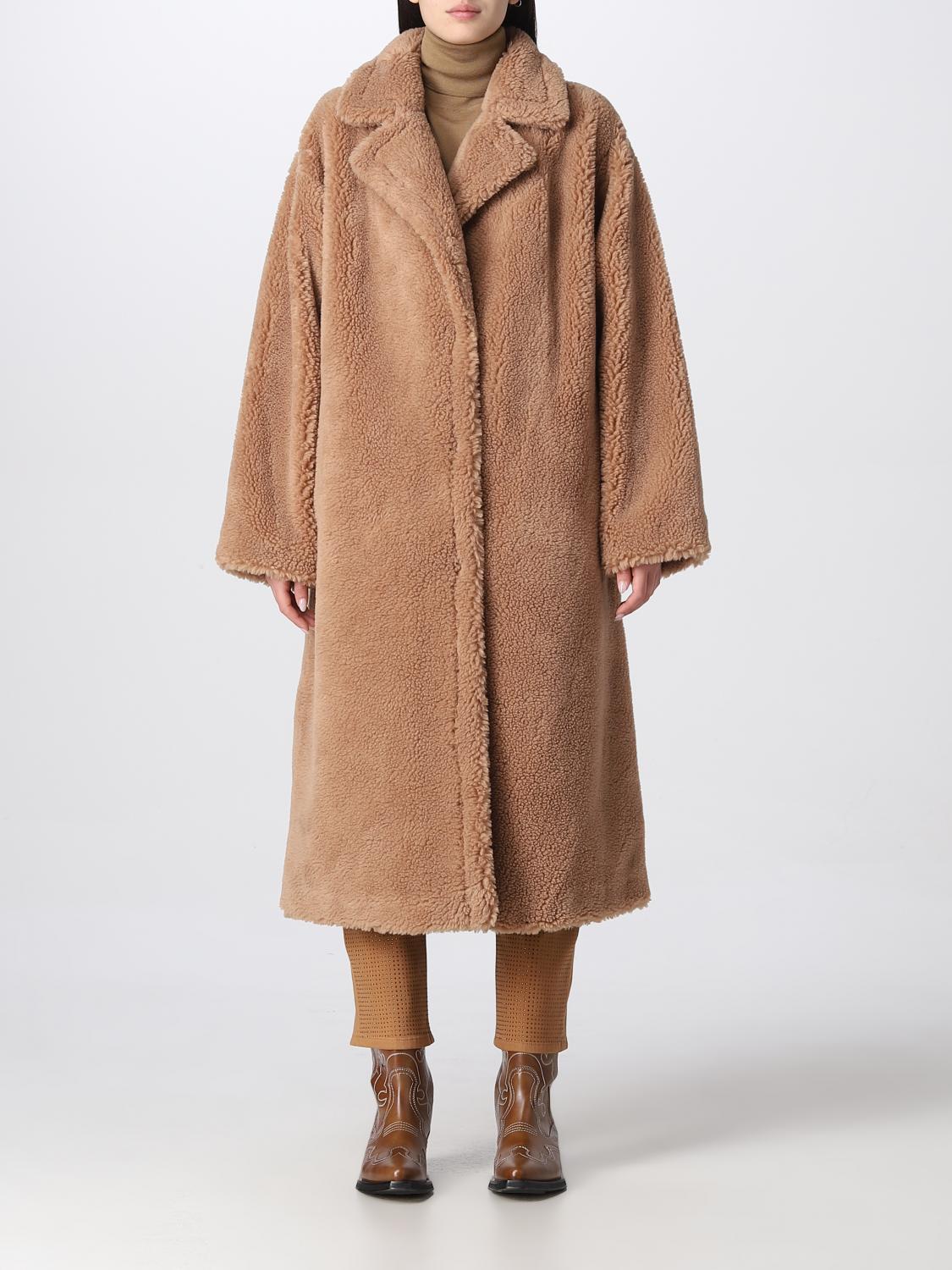STAND STUDIO: Coat women - Sand | Stand Studio fur coats 611229040 ...
