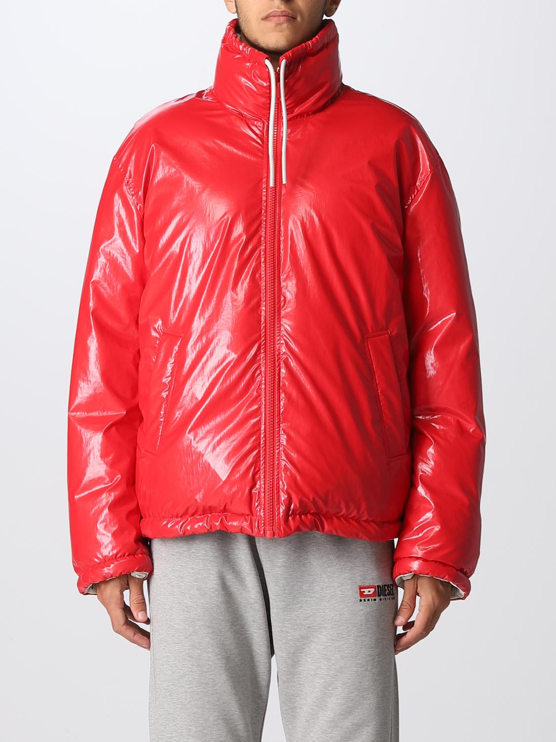 DIESEL: Coat men - Red | Diesel jacket A062920JKKL online at GIGLIO.COM