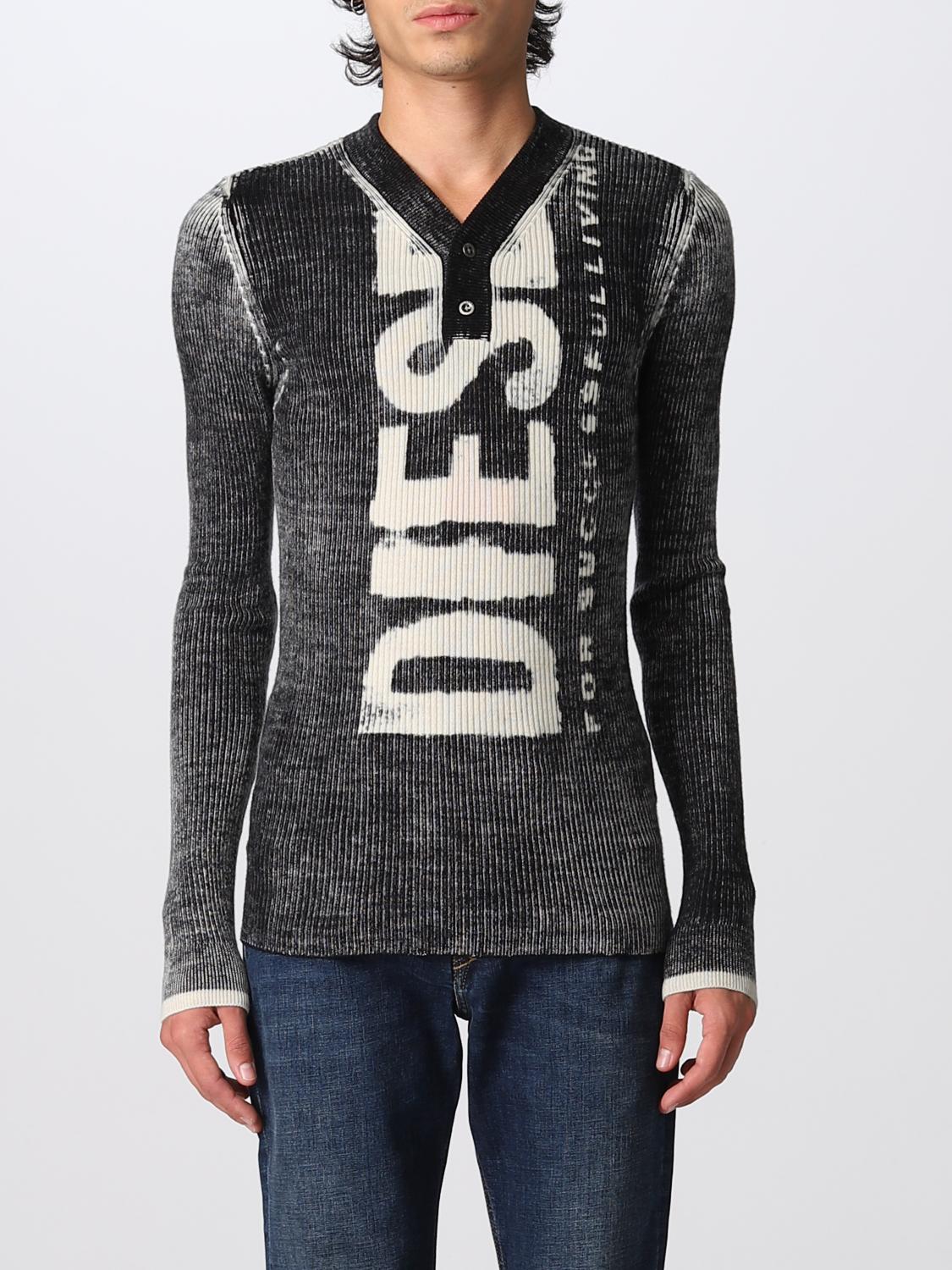 DIESEL: Sweater men - Black | Diesel sweater A067350CGBU online at GIGLIO.COM