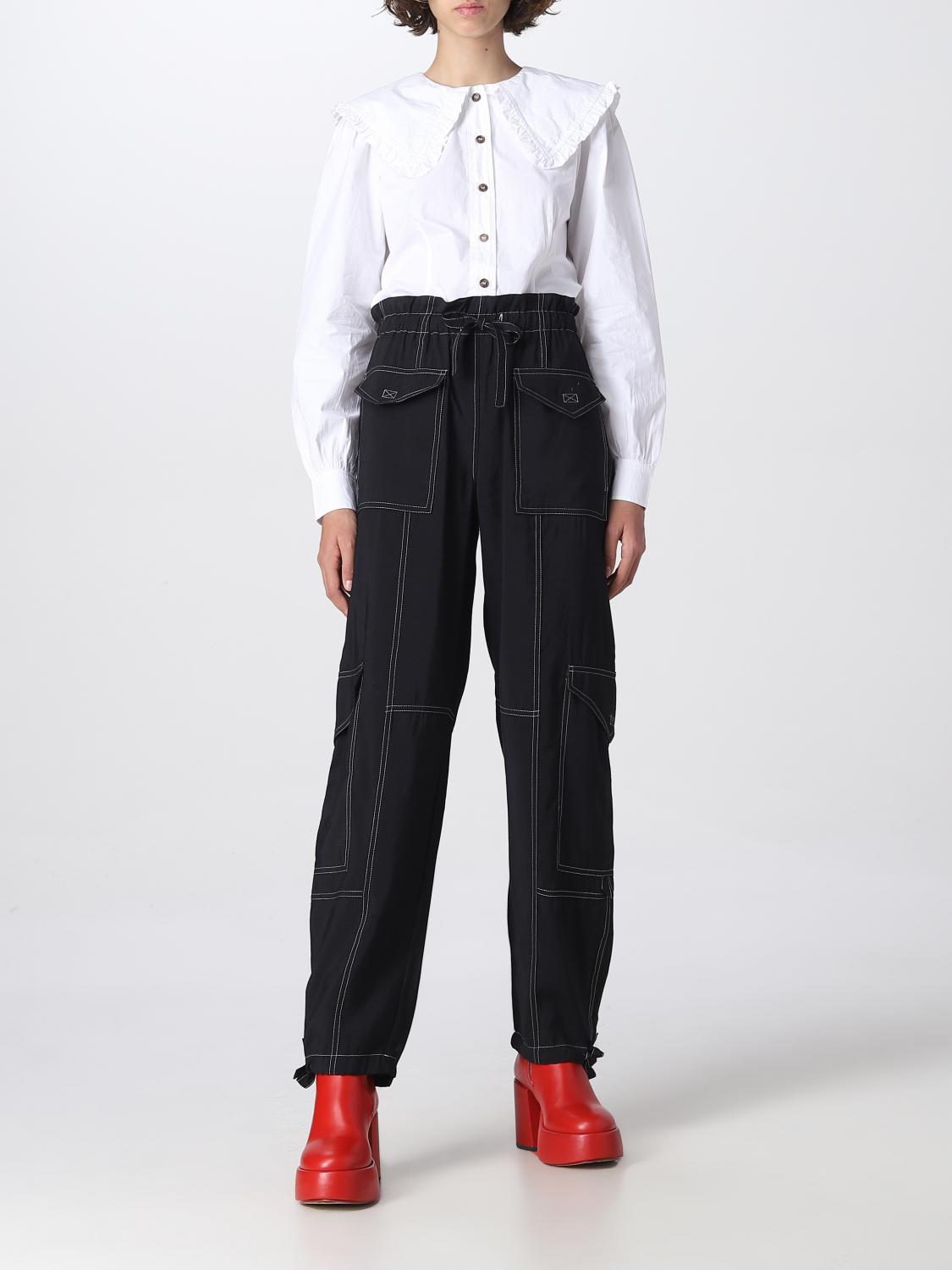 GANNI: women's shirt - White | Ganni shirt F5500 online at GIGLIO.COM