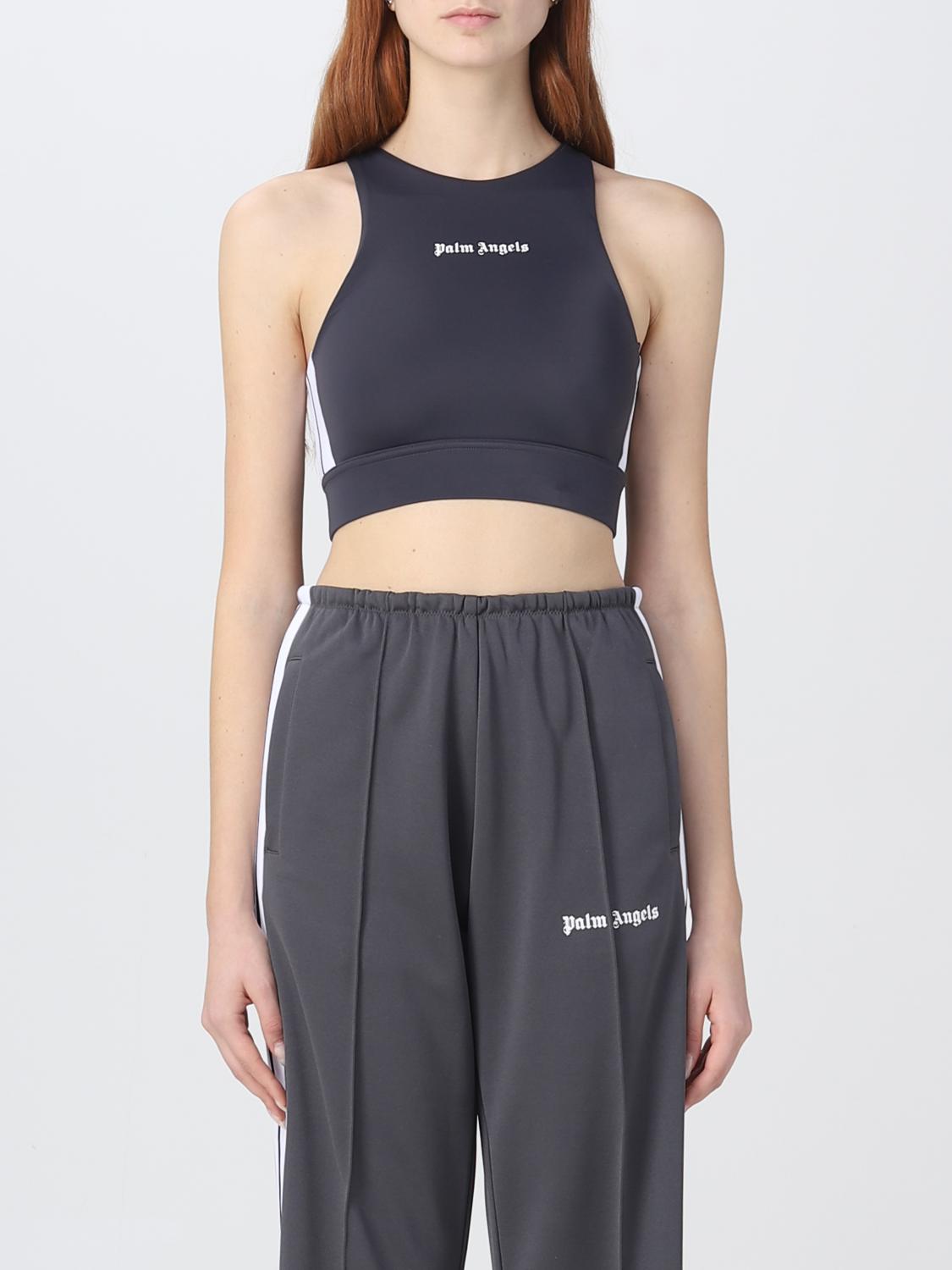 PALM ANGELS: Top women - Grey | Palm Angels top PWVO001F22FAB001 online ...