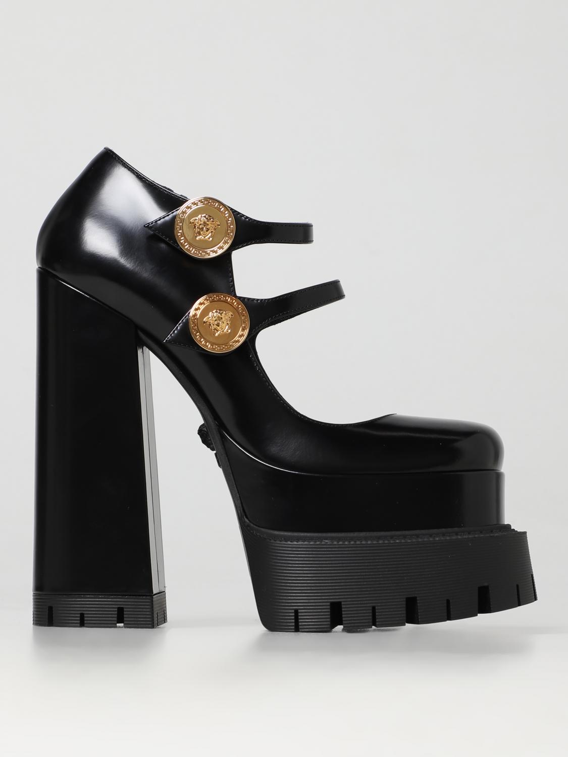 VERSACE: Shoes women - Black | Versace high heel shoes 1007140DVT51 ...