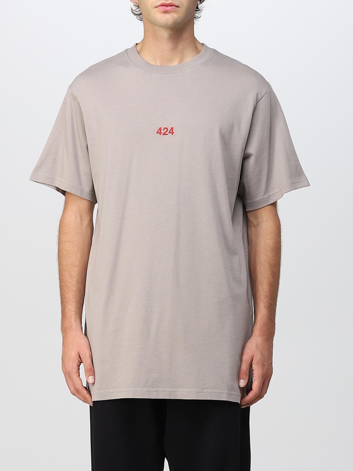 424: T-shirt men - Dove Grey | 424 t-shirt 33424M111RX226551 online at ...