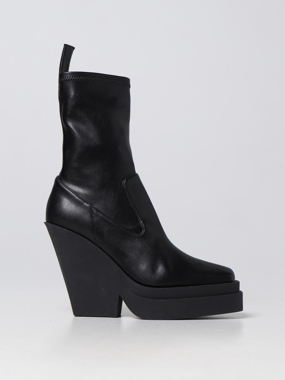GIA COUTURE: Bottes femme - Noir | Bottines Plates Gia Couture GIA15 en ...