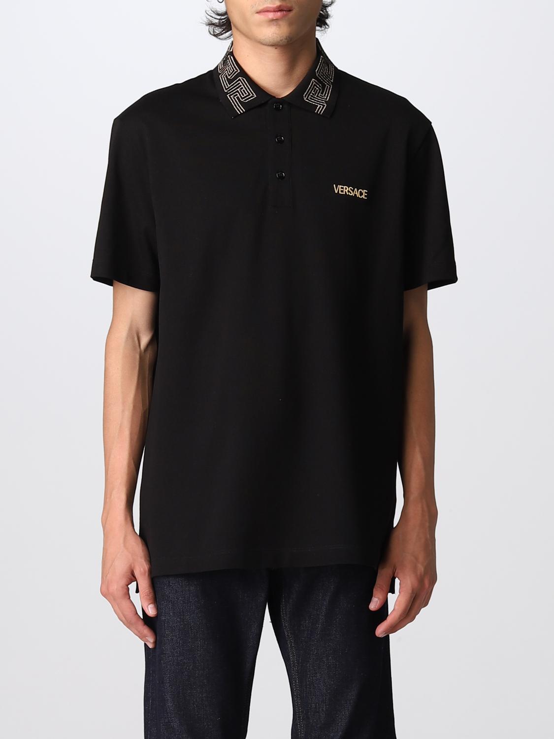 VERSACE: Polo shirt men - Black | Versace polo shirt 10060381A04132 ...