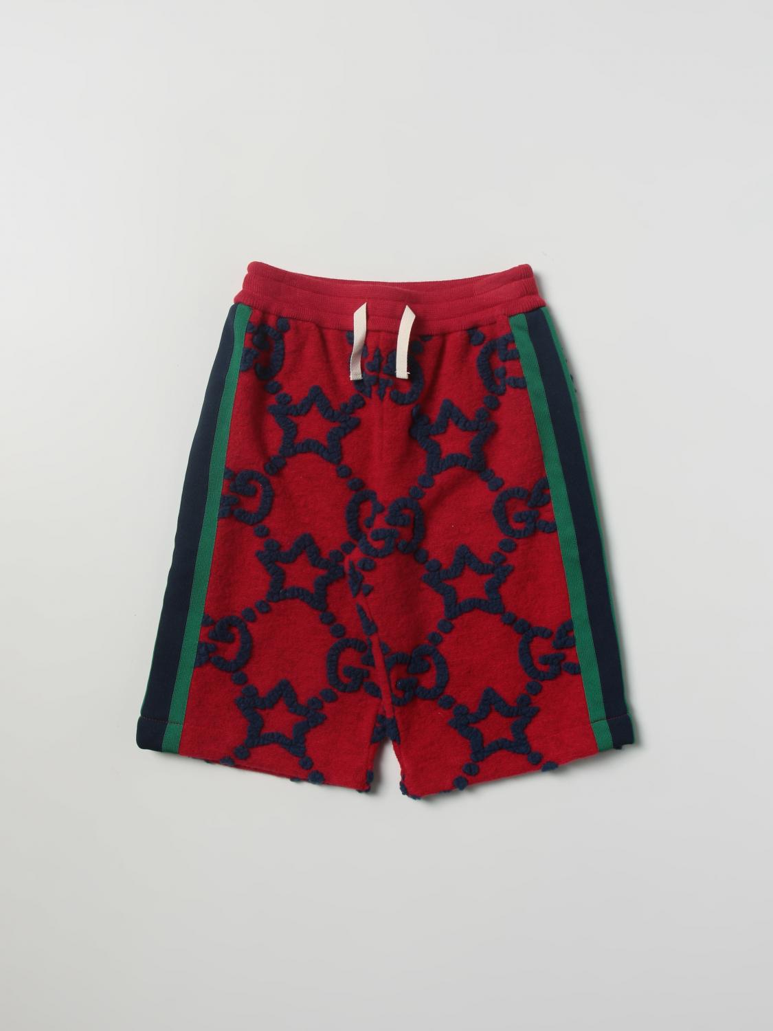 GUCCI: Shorts kids - Red | Gucci shorts 692536XJEII online at GIGLIO.COM