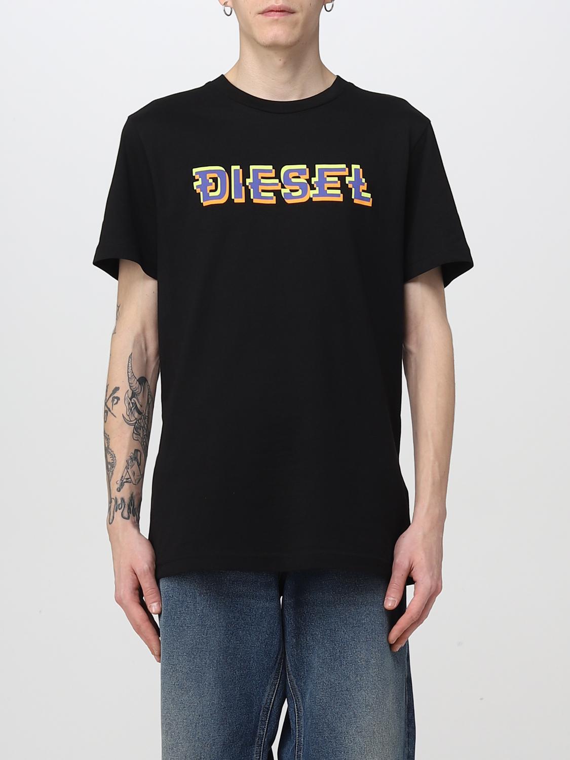 DIESEL: T-shirt men - Black | Diesel t-shirt A065080GRAI online at ...