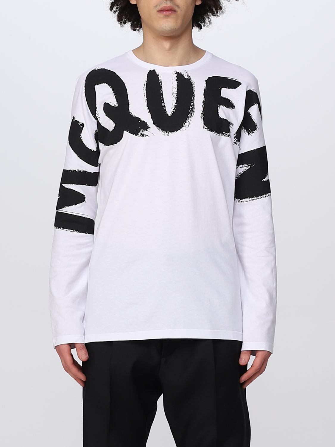 MCQUEEN: T-shirt with big logo - White | McQueen t-shirt 664426QTZ89 ...