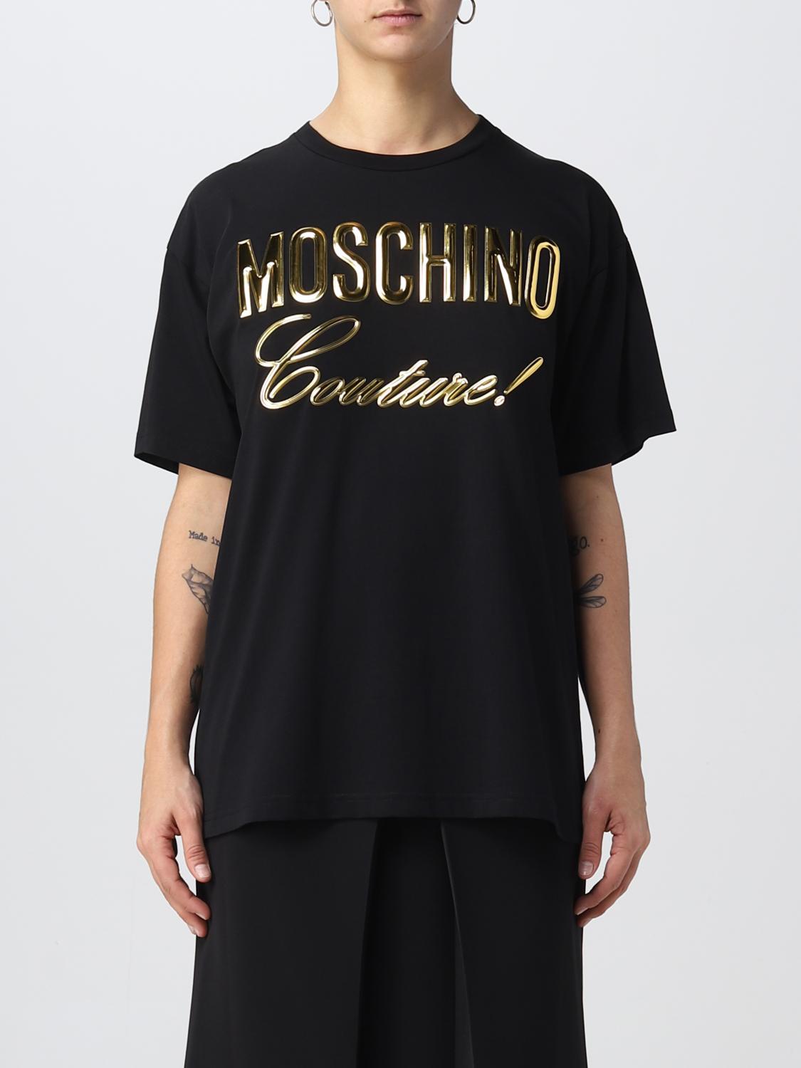 MOSCHINO COUTURE: T-shirt in cotone - Nero | T-Shirt Moschino Couture 07075441 online su GIGLIO.COM