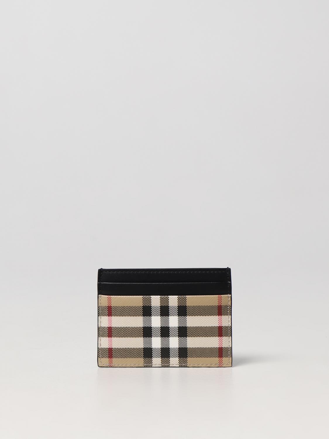 BURBERRY: Portacarte di credito Vintage Check in cotone spalmato e ...