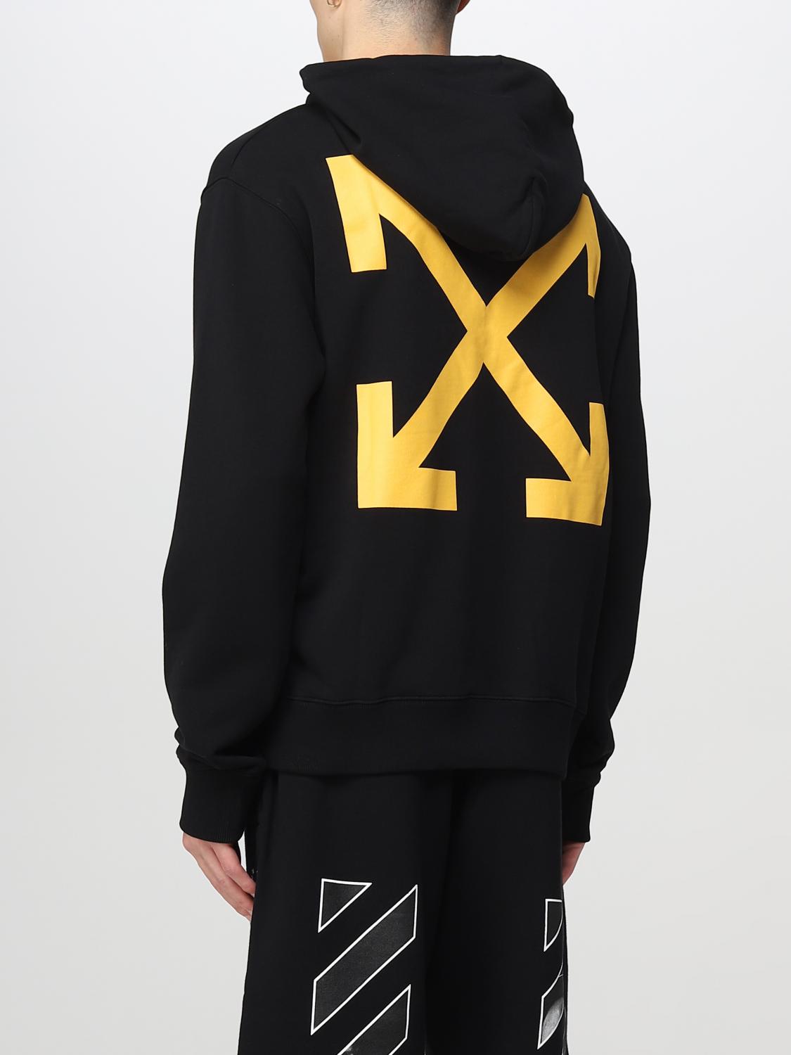 OFF-WHITE: Felpa in cotone con stampa - Nero | Felpa Off-White ...