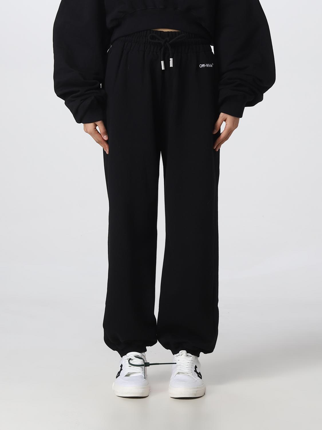OFF-WHITE: cotton pants - Black | Off-White pants OWCH016C99JER002 ...