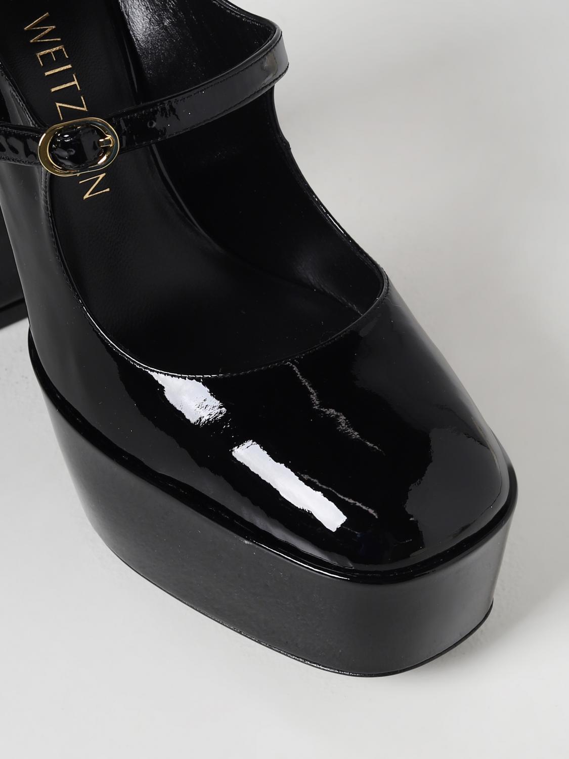Stuart Weitzman Mary Jane heel in patent leather - Black | SD283 ...
