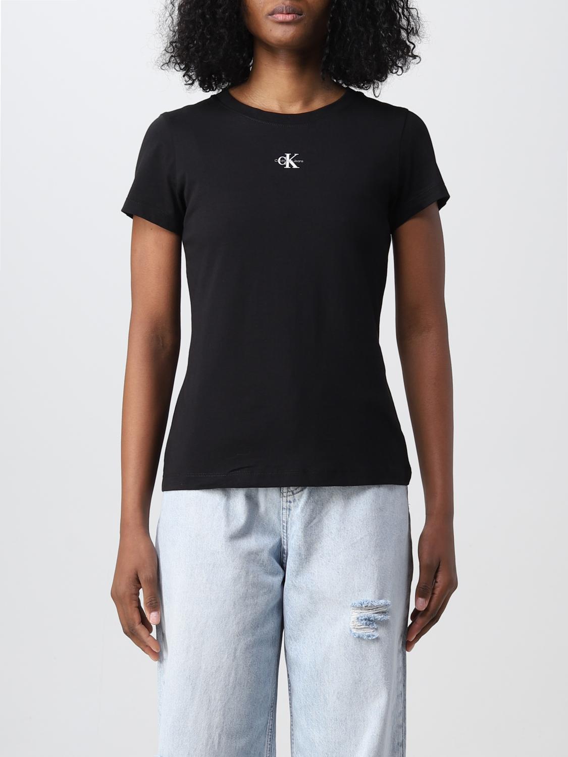CALVIN KLEIN JEANS: T-shirt in cotone - Nero | T-Shirt Calvin Klein ...