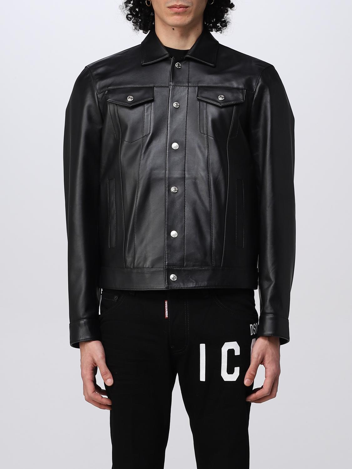 DSQUARED2: jacket in sheepskin - Black | Dsquared2 jacket ...