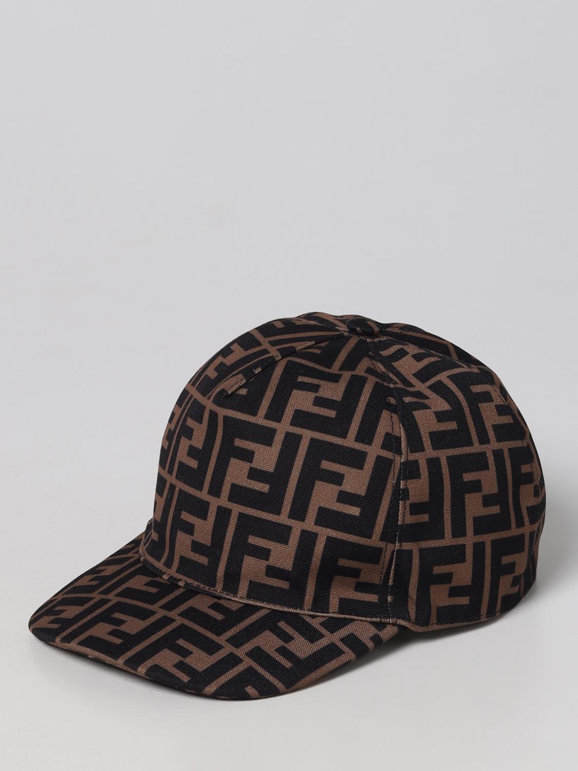 FENDI: Kids hat in fabric with all over monogram - Orange | Fendi hat ...