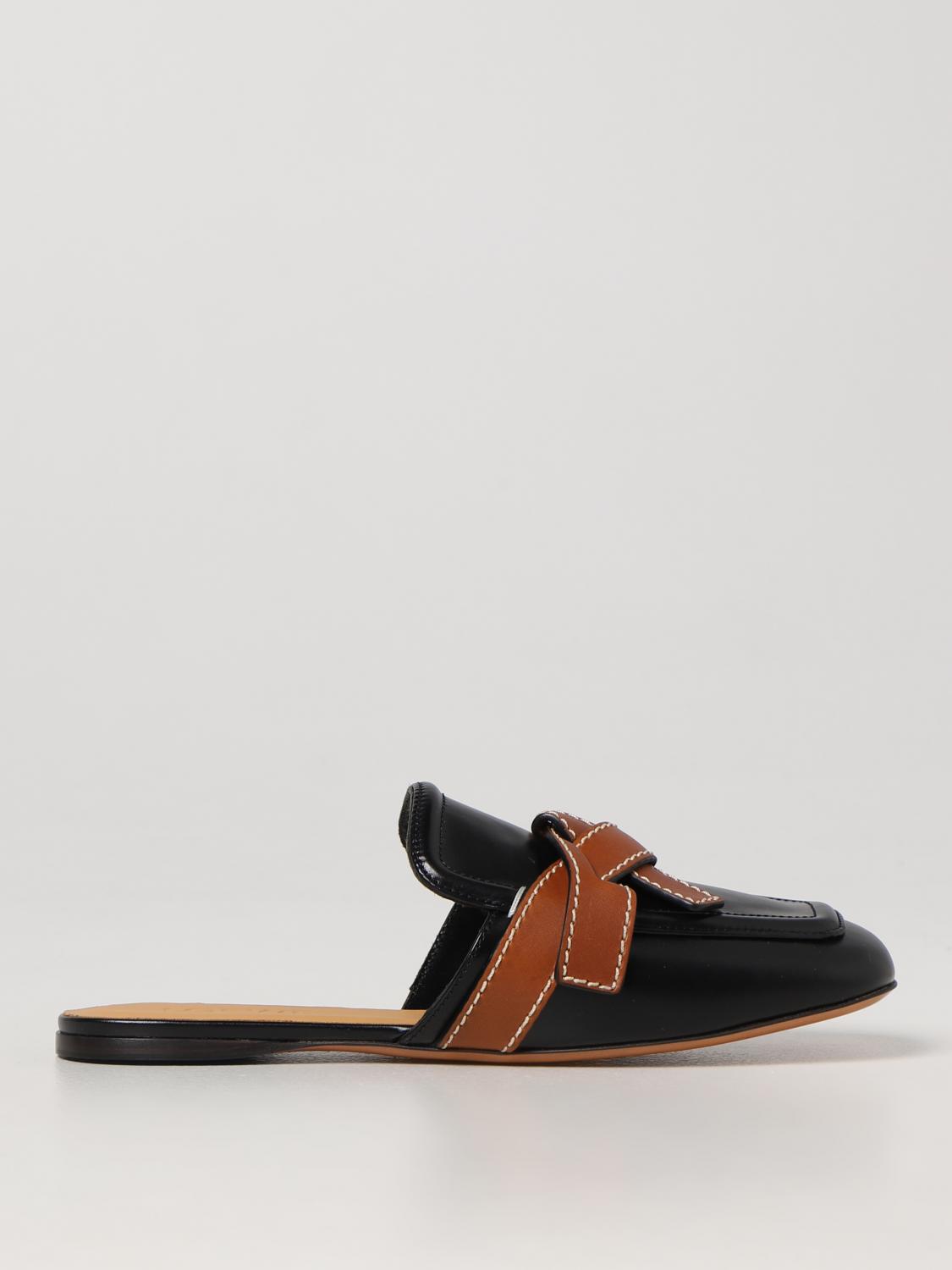 LOEWE: Gate brushed leather mules - Black | Loewe flat shoes L815379X04 ...