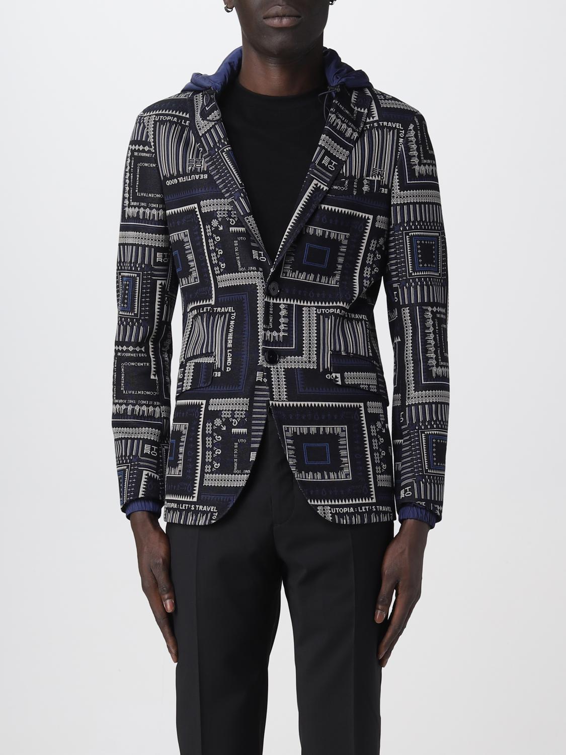 ETRO: jacket in jacquard cotton - Blue | Etro jacket 1G5091074 online ...