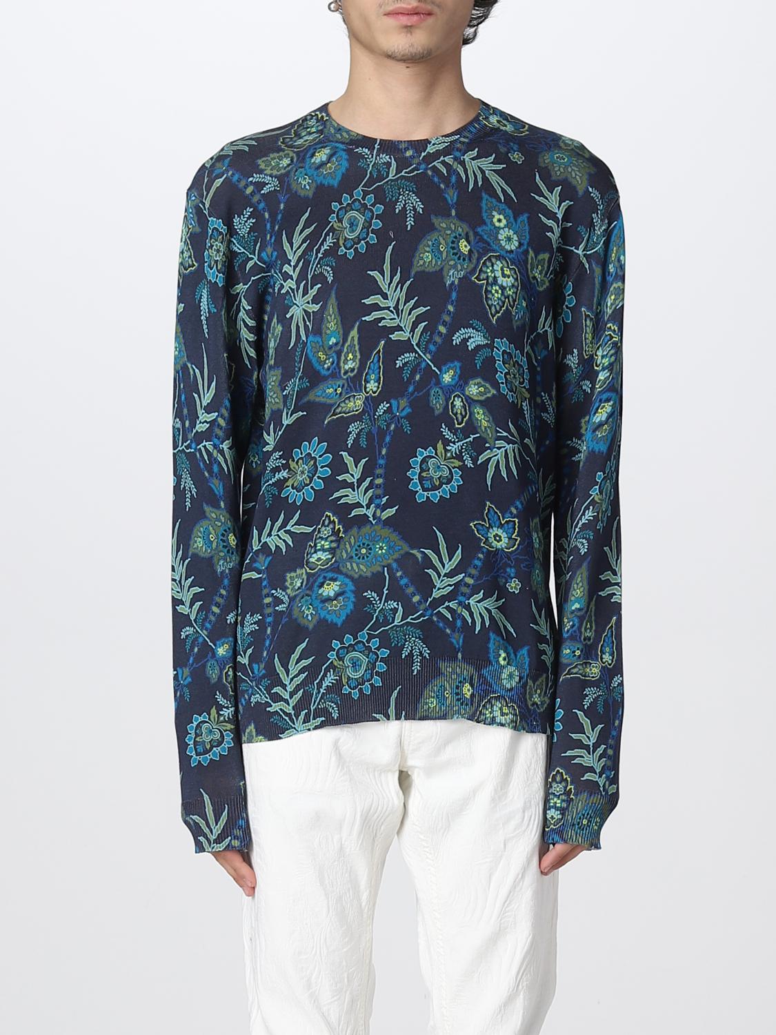 ETRO: sweater in silk and cashmere - Blue | Etro sweater 1M5009420 ...