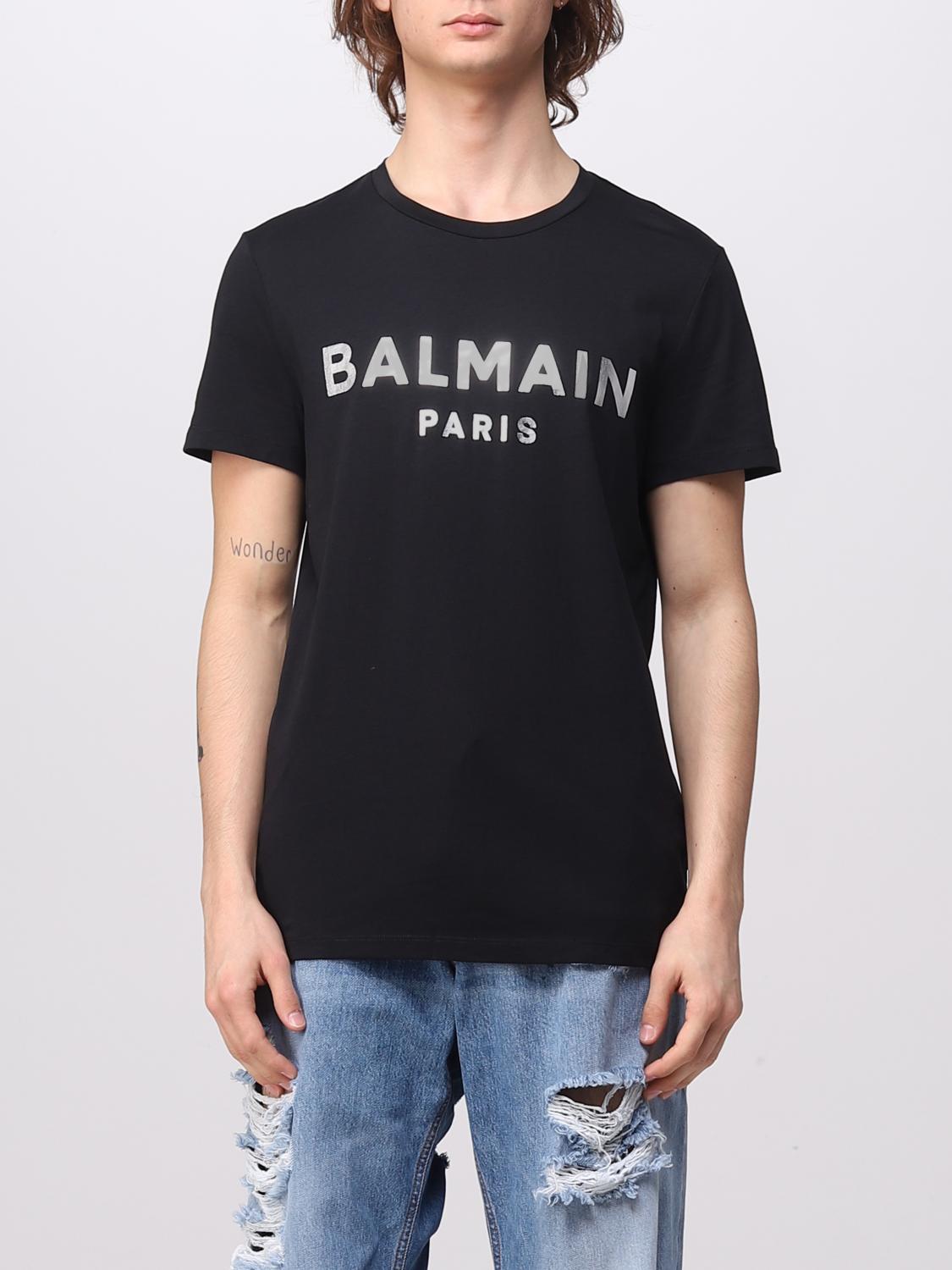 BALMAIN: cotton t-shirt - Black | Balmain t-shirt YH1EF000BB29 online ...