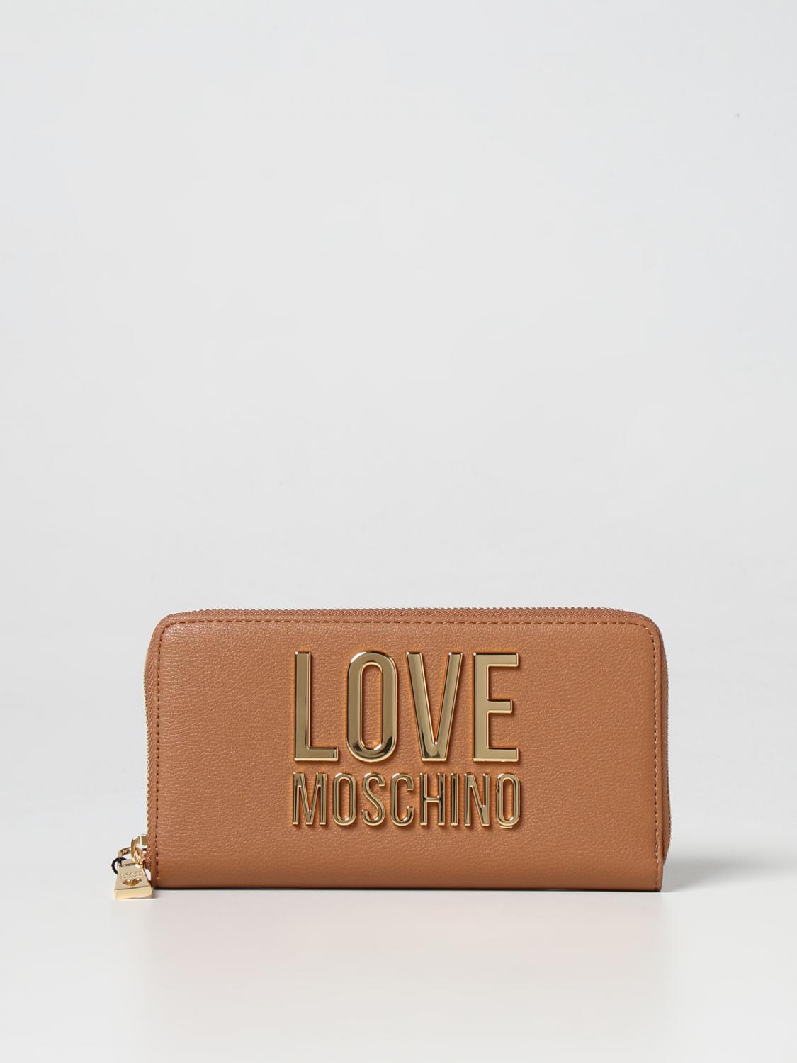 LOVE MOSCHINO: wallet in micro-grain synthetic leather - Camel | Love ...