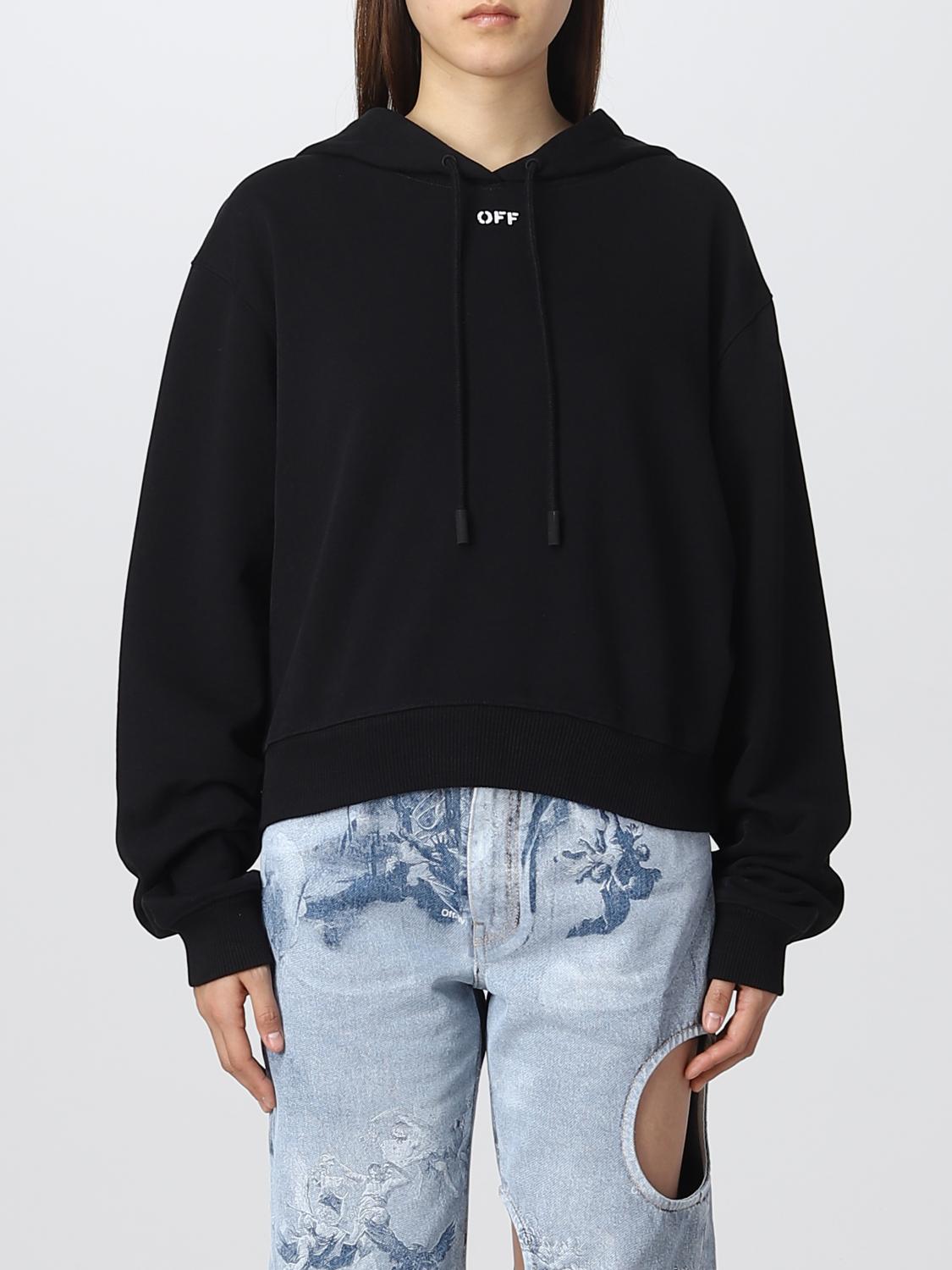 OFF-WHITE: Felpa con cappuccio con mini logo - Nero | Felpa Off-White ...