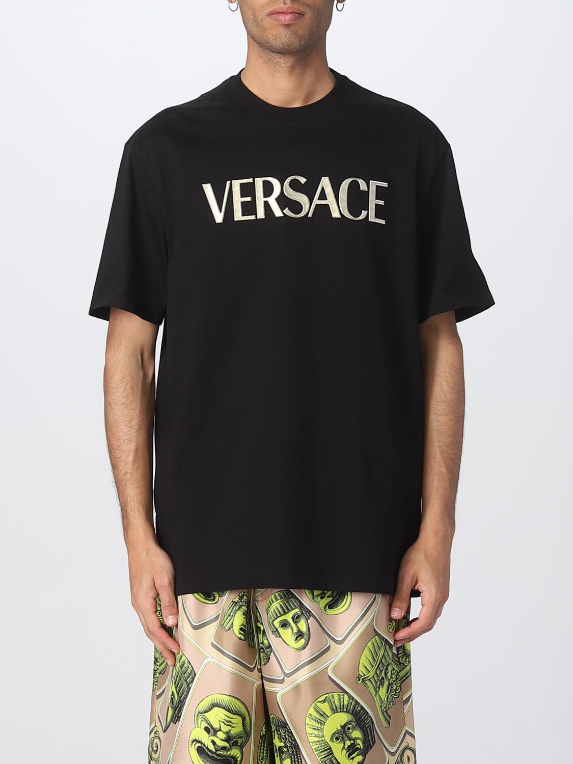 VERSACE: cotton T-shirt - Black | Versace t-shirt 10084661A06056 online ...