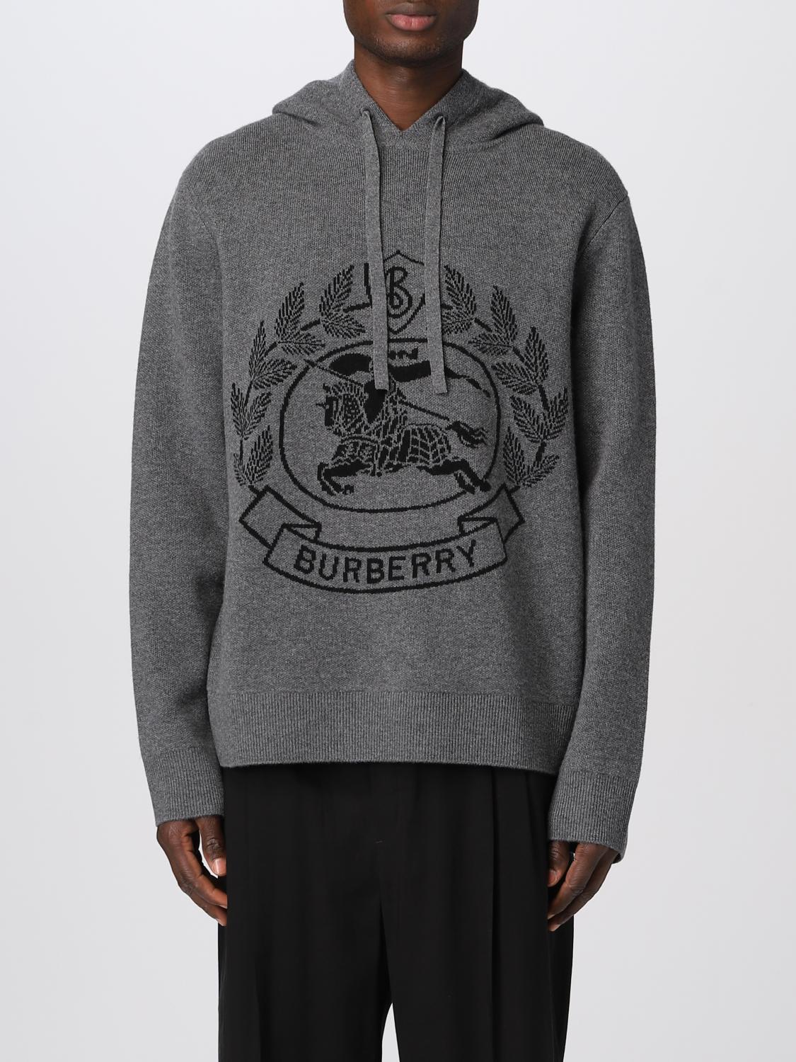 BURBERRY: sweater in wool - Grey | Burberry sweater 8063662 online at GIGLIO.COM