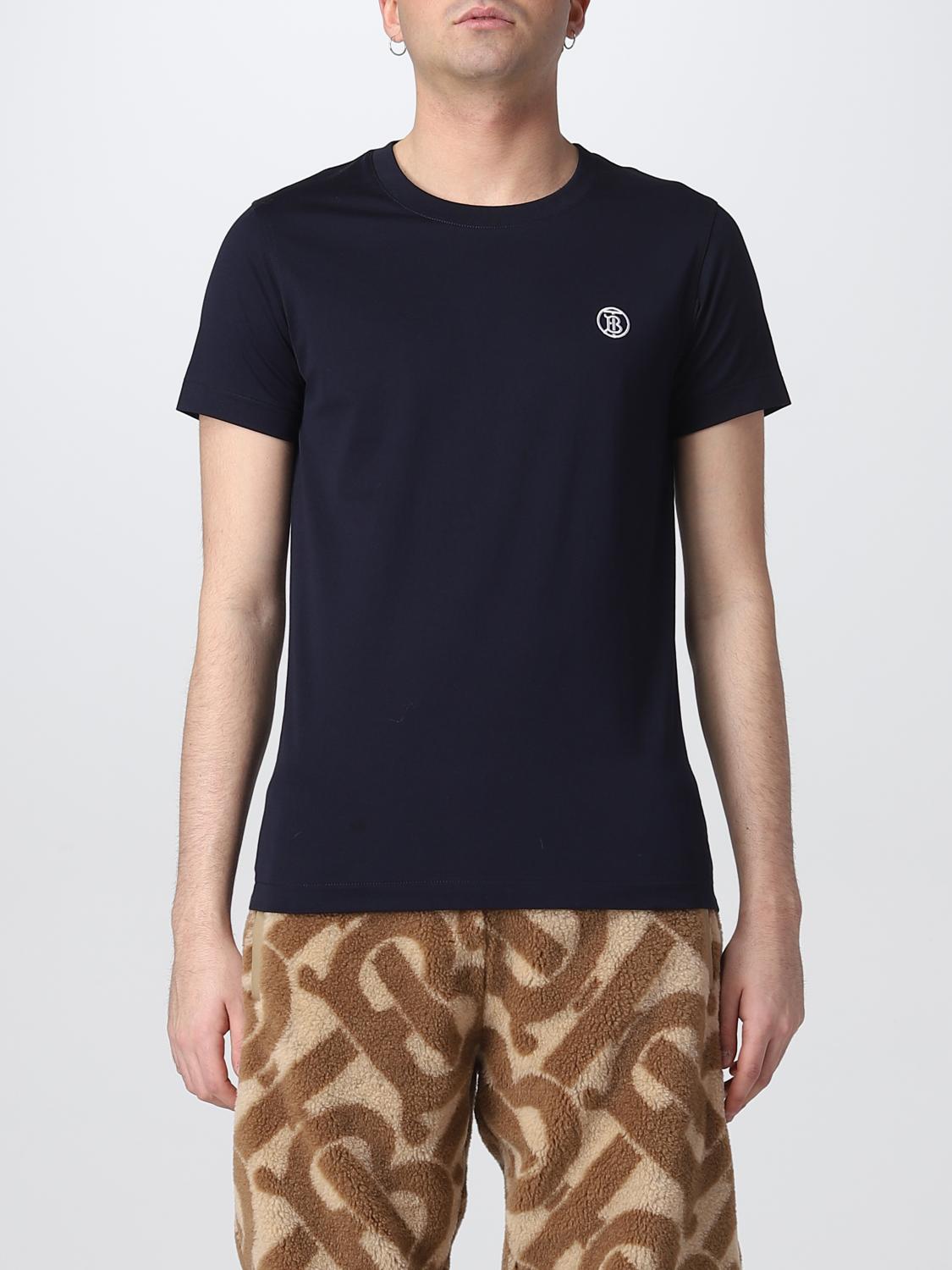 BURBERRY: t-shirt with monogram motif - Blue | Burberry t-shirt 8056176 ...