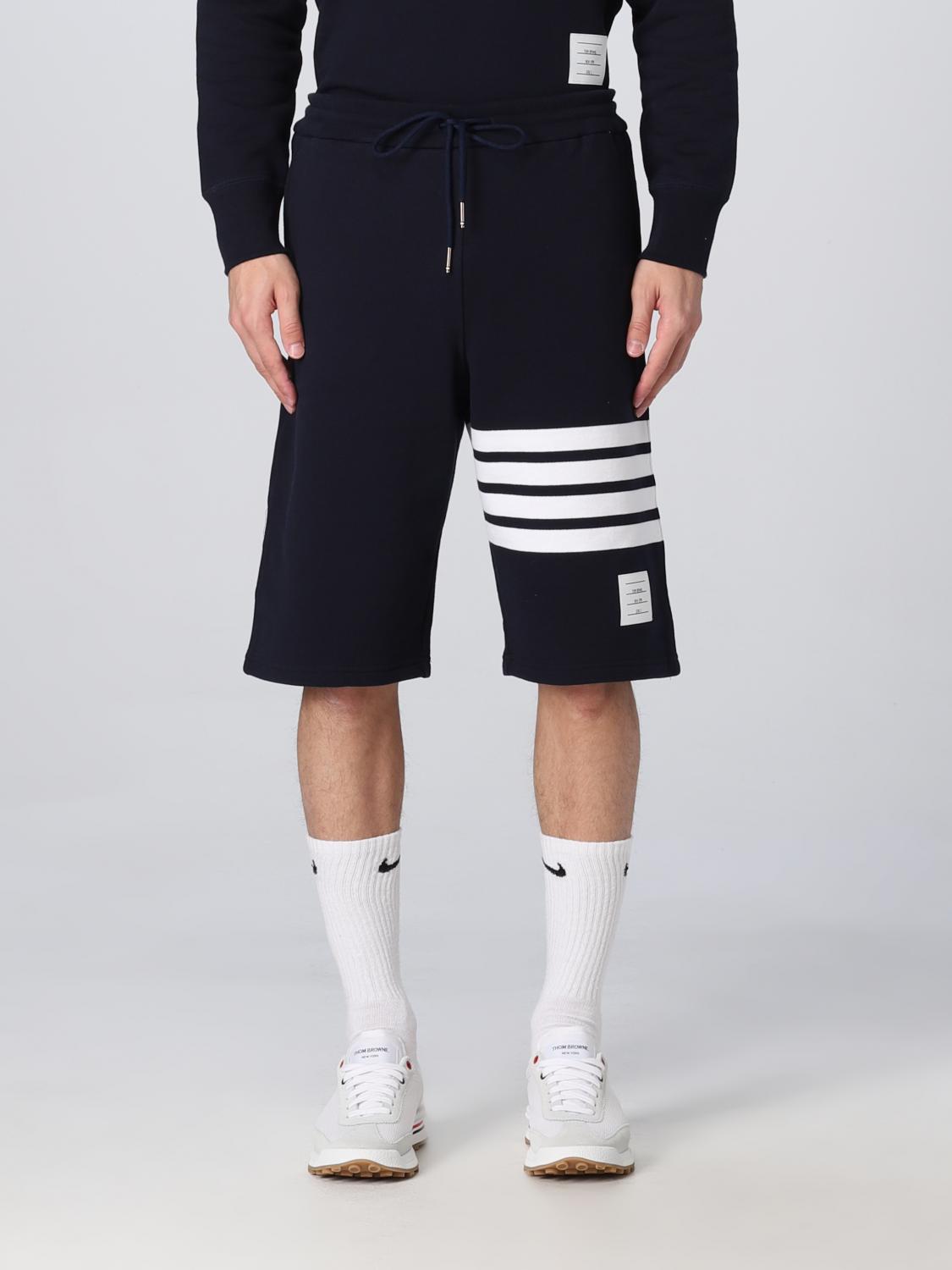 THOM BROWNE: shorts in cotton - Navy | Thom Browne shorts MJQ012H00535 ...