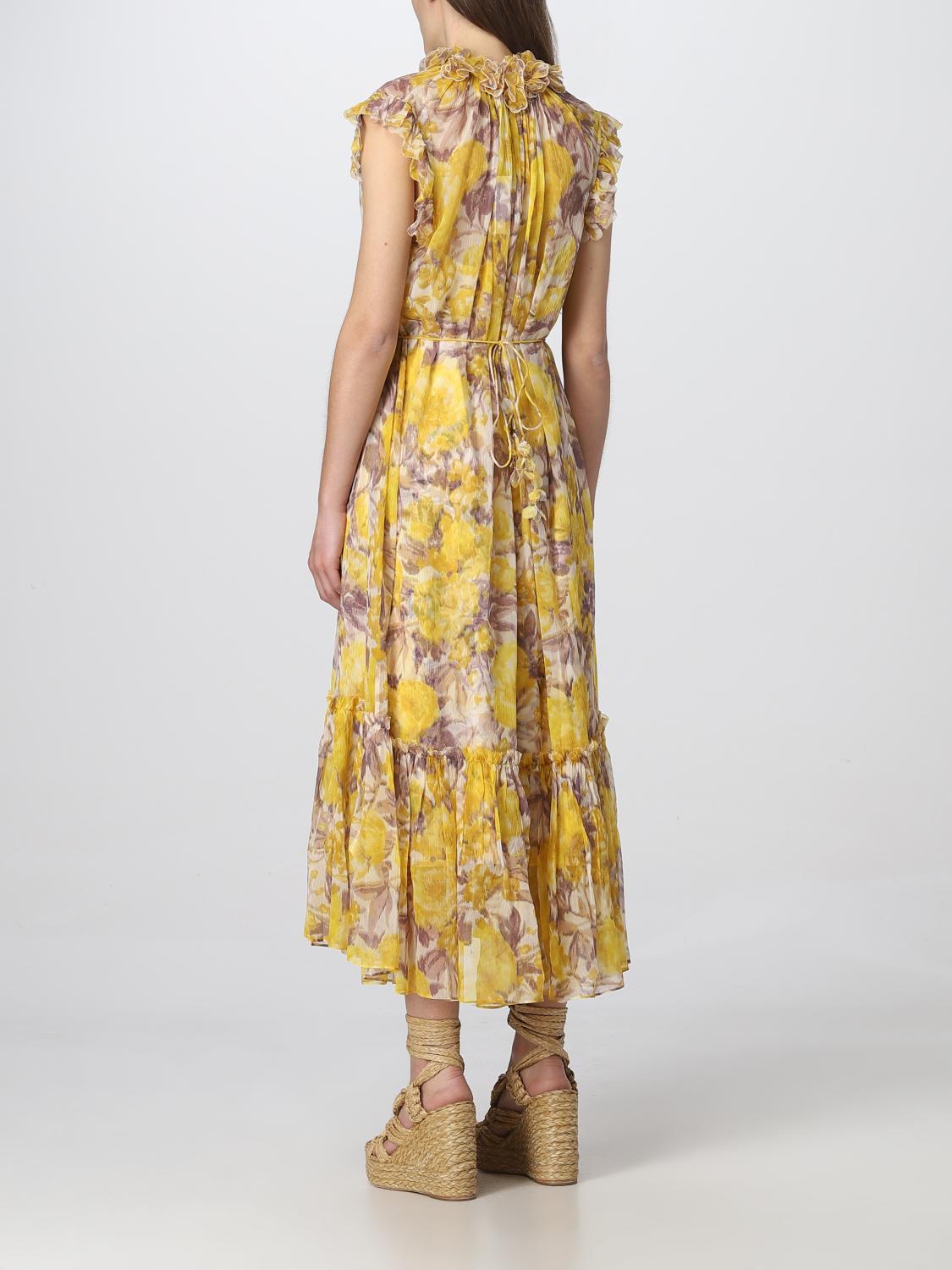 ZIMMERMANN: Dress woman - Yellow | Zimmermann dress 2165DHIG online at ...