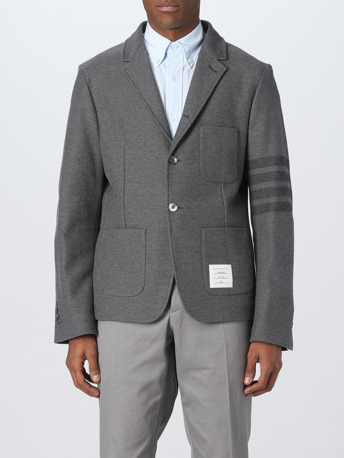 THOM BROWNE: Jacket men - Grey | Thom Browne jacket MJT175A06772 online ...