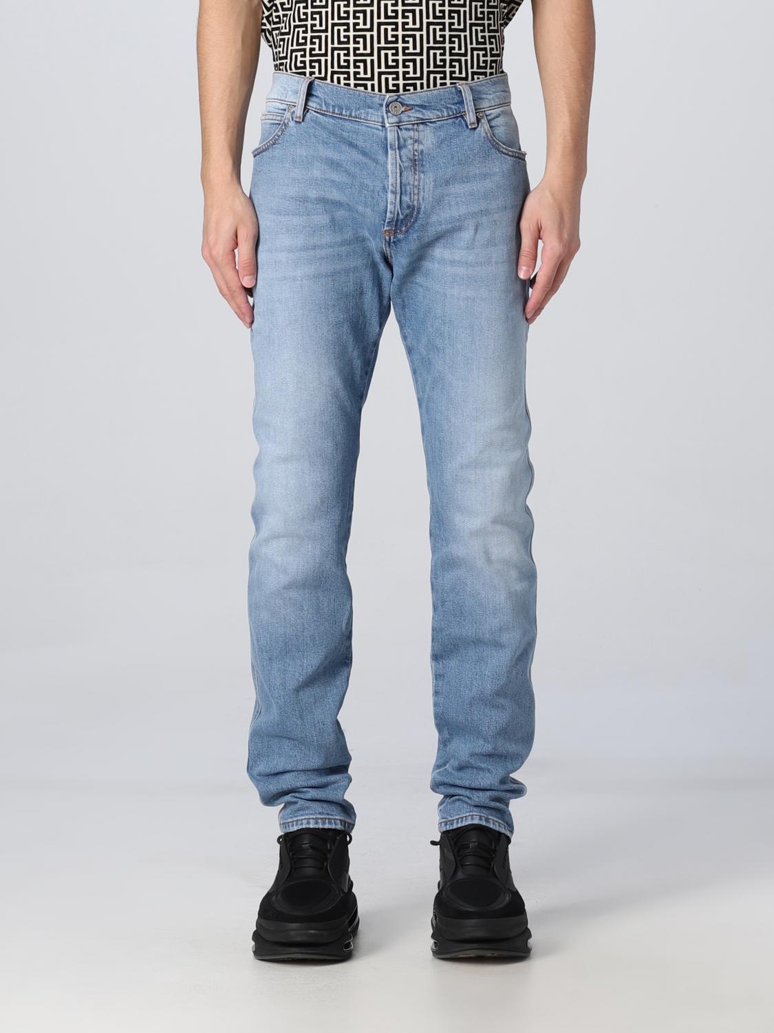 BALMAIN: denim jeans - Blue | Balmain jeans AH1MG000DC99 online at ...