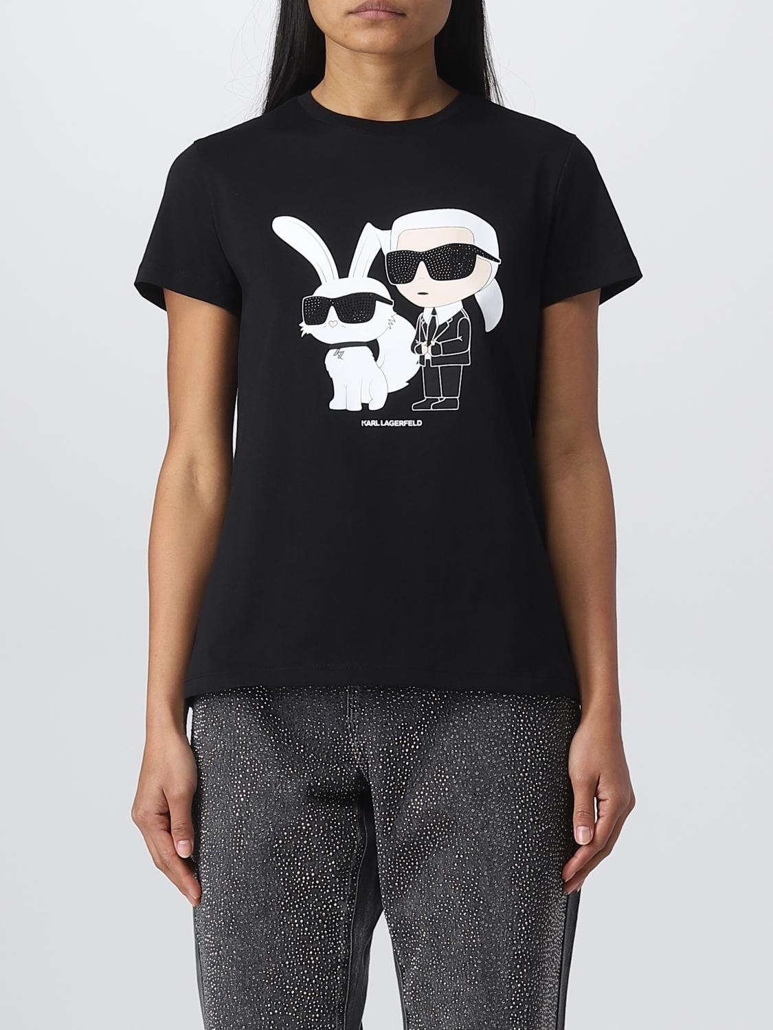 KARL LAGERFELD: T-shirt woman - Black | Karl Lagerfeld t-shirt 230W1709 ...