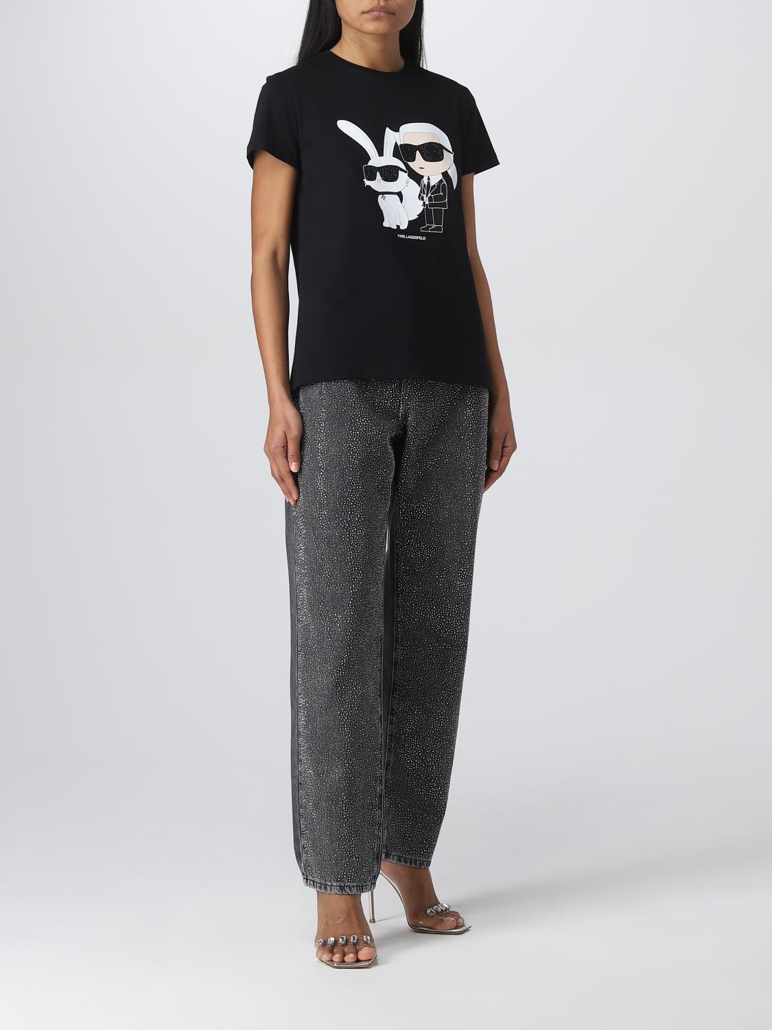 KARL LAGERFELD: T-shirt woman - Black | Karl Lagerfeld t-shirt 230W1709 ...