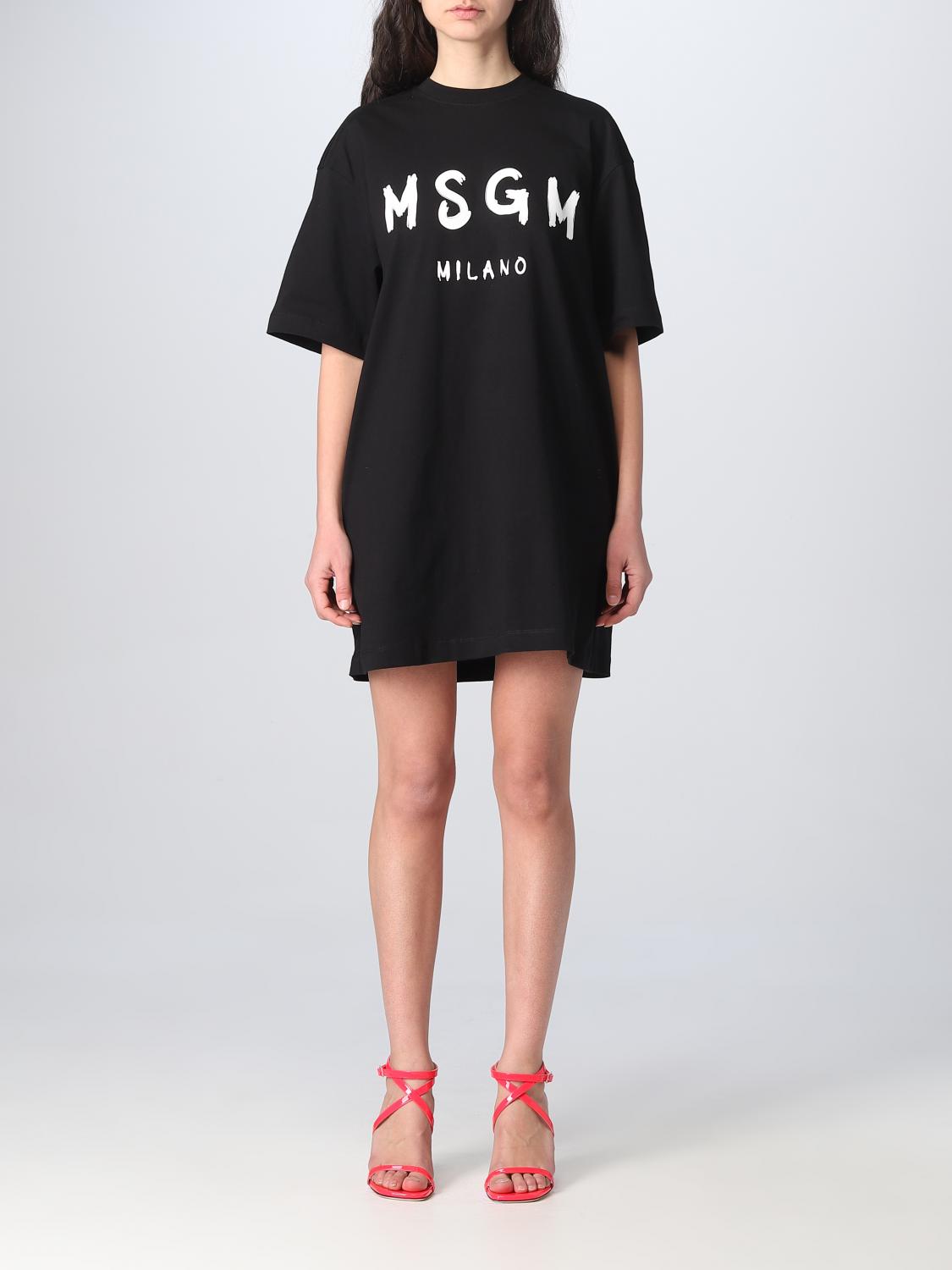 MSGM: dress in cotton - Black | MSGM dress MDA510200002 online at ...